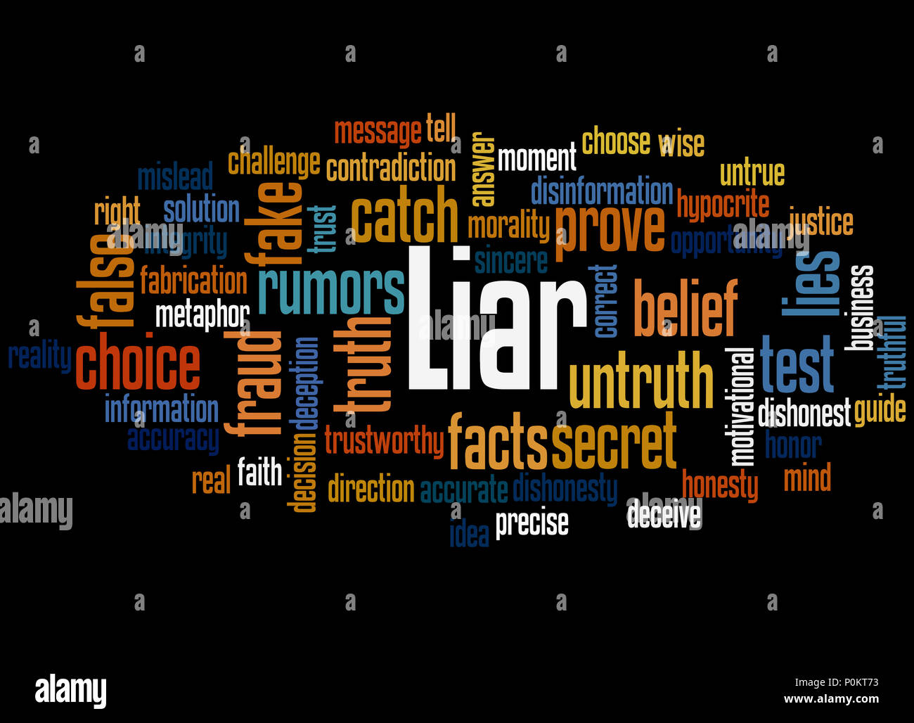 Liar, word cloud concept on black background Stock Photo - Alamy