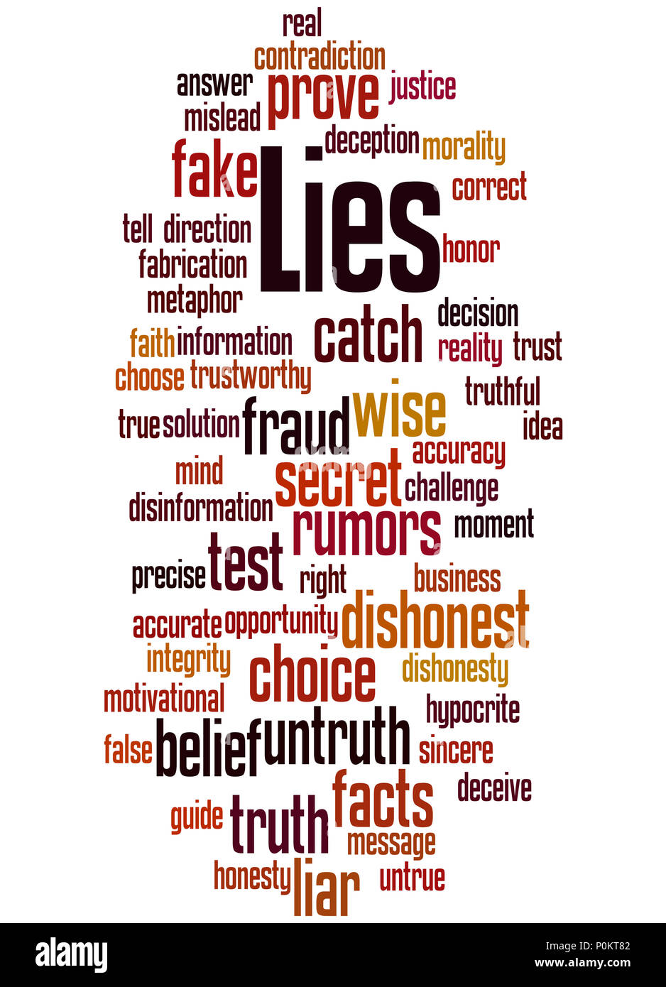 Lies, word cloud concept on white background Stock Photo - Alamy