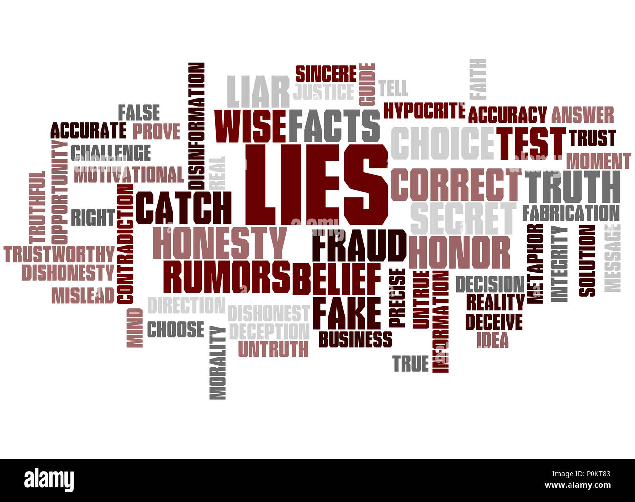 Lies, word cloud concept on white background Stock Photo - Alamy