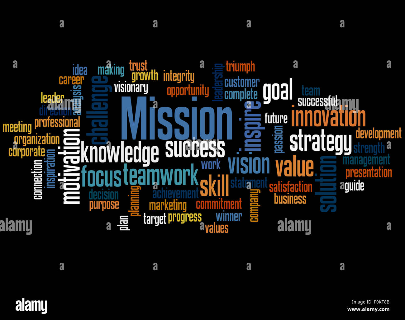 Mission, word cloud concept on black background Stock Photo - Alamy