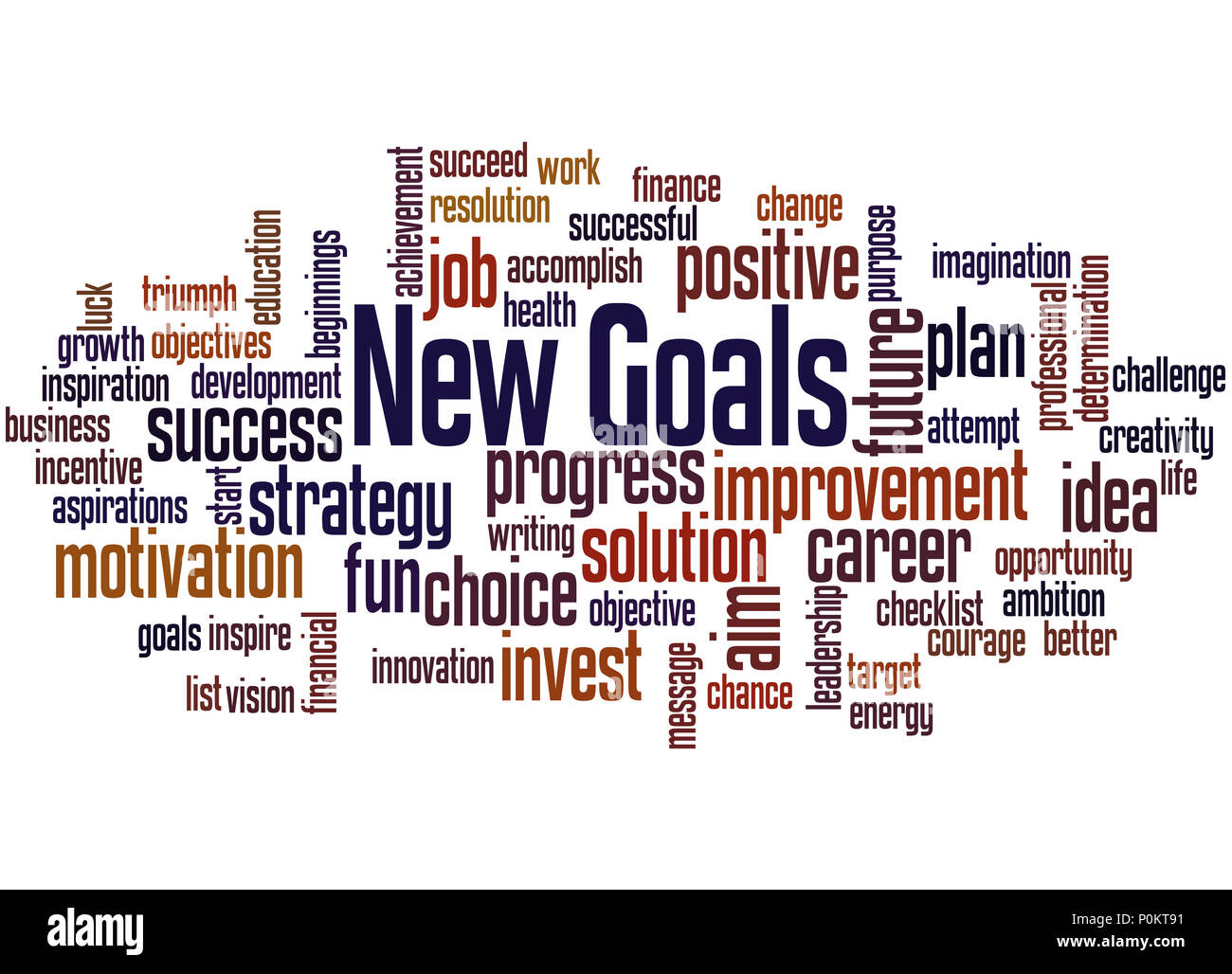New goals, word cloud concept on white background Stock Photo - Alamy