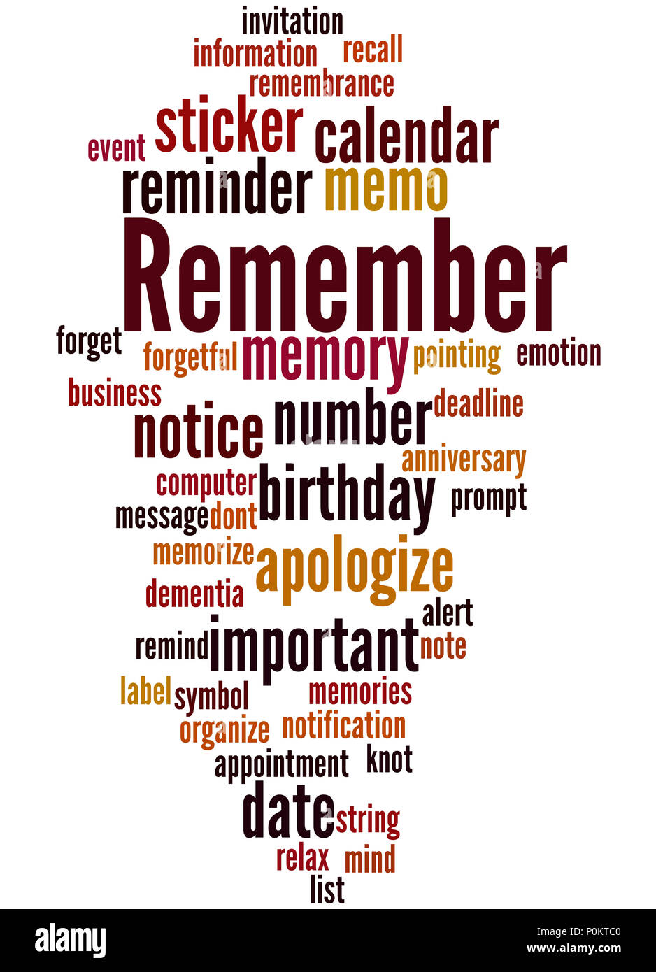 Remember, word cloud concept on white background Stock Photo - Alamy