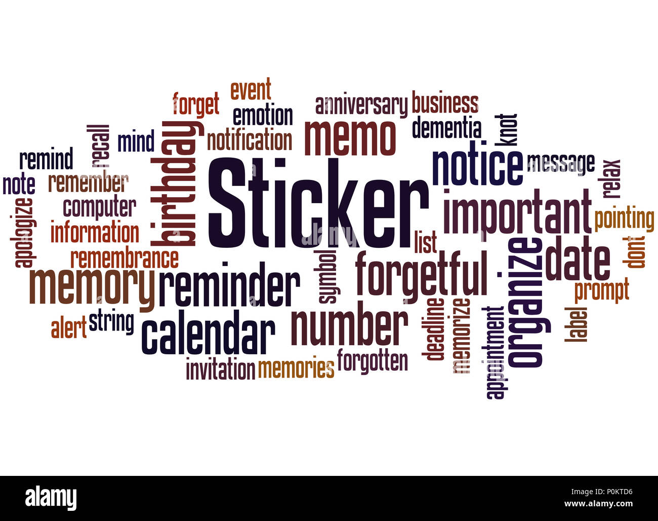 Sticker, word cloud concept on white background Stock Photo - Alamy