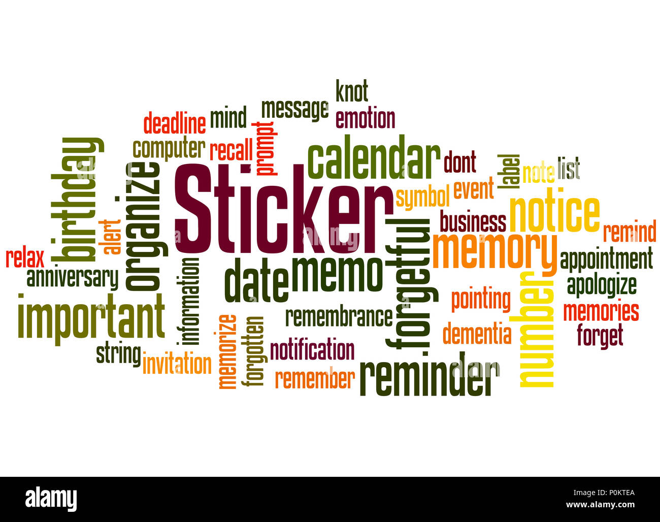 Sticker, word cloud concept on white background Stock Photo - Alamy