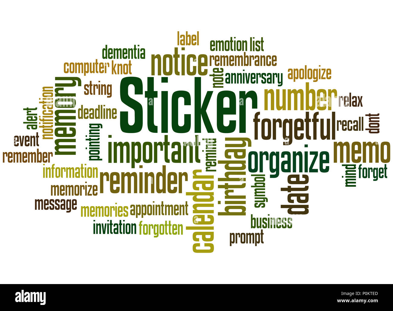 Sticker, word cloud concept on white background Stock Photo - Alamy