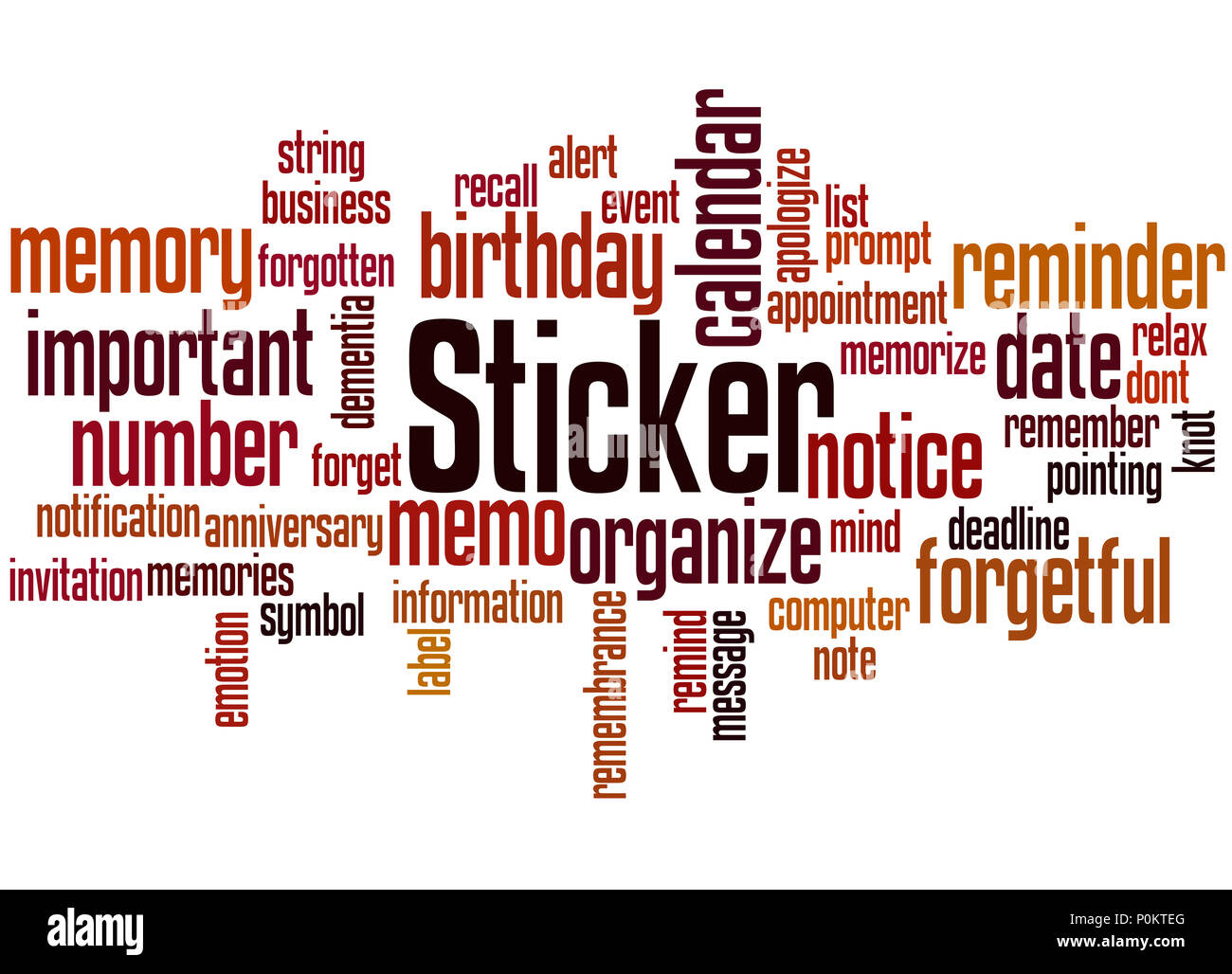 Sticker, word cloud concept on white background Stock Photo - Alamy