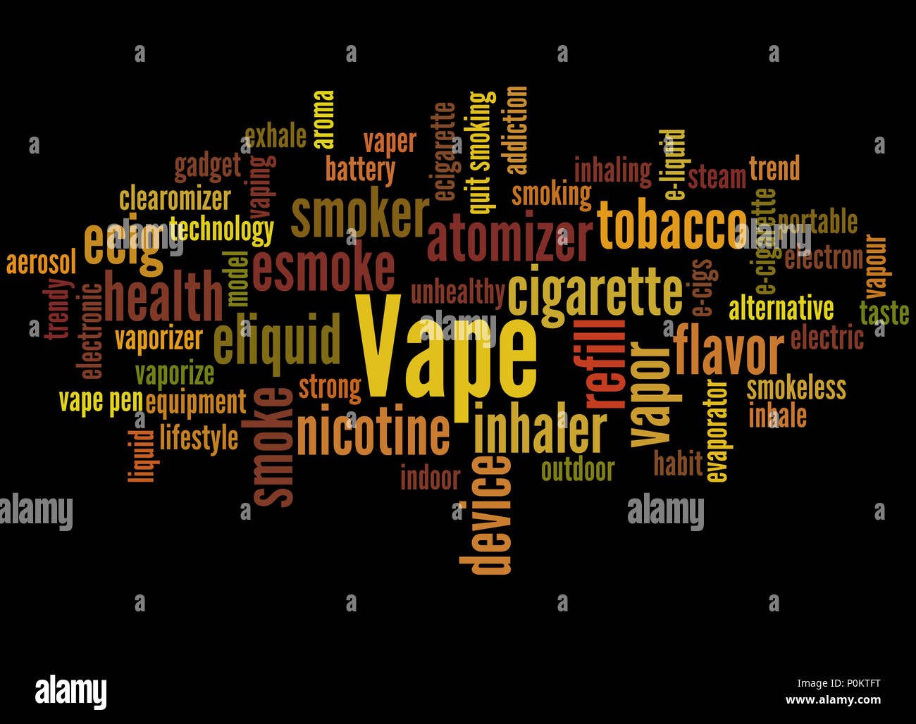 Vape, word cloud concept on black background Stock Photo - Alamy