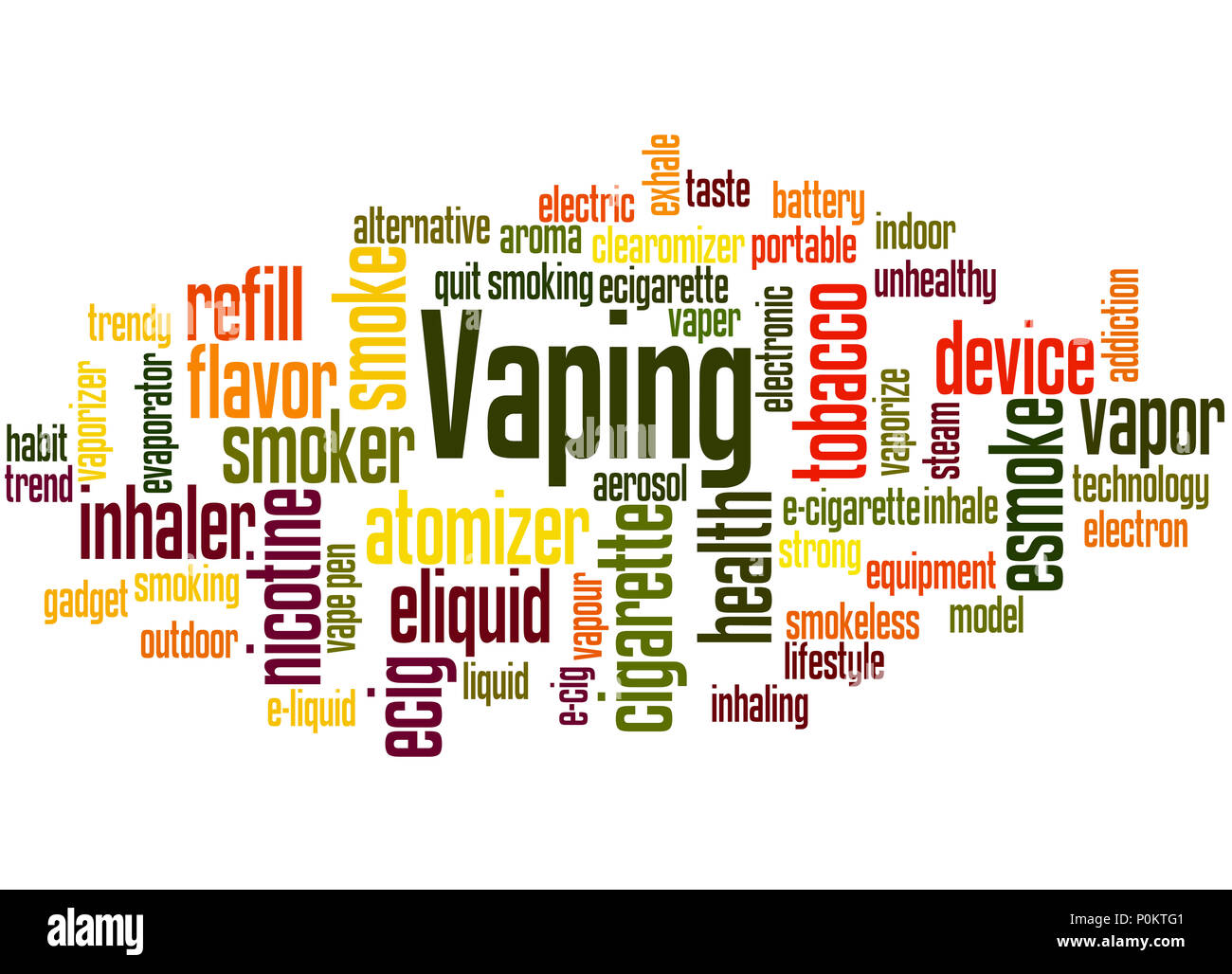 Vaping, word cloud concept on white background Stock Photo - Alamy