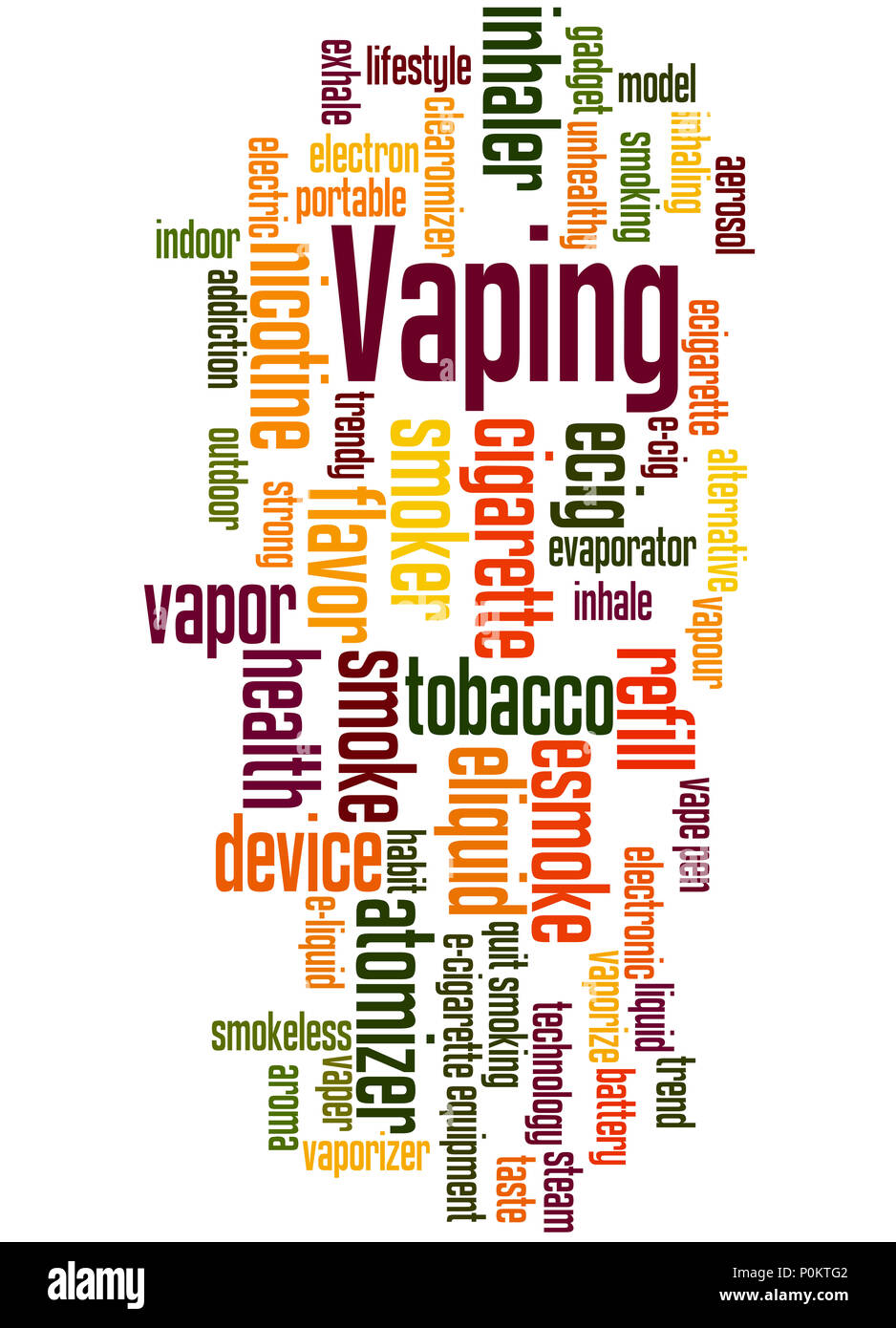 Vaping, word cloud concept on white background Stock Photo - Alamy