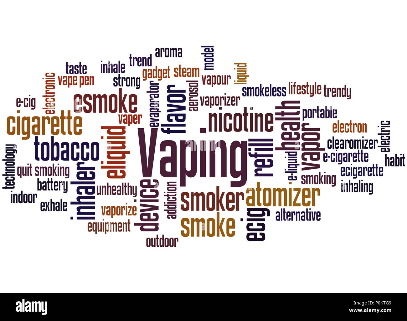 Vaping, word cloud concept on white background Stock Photo - Alamy