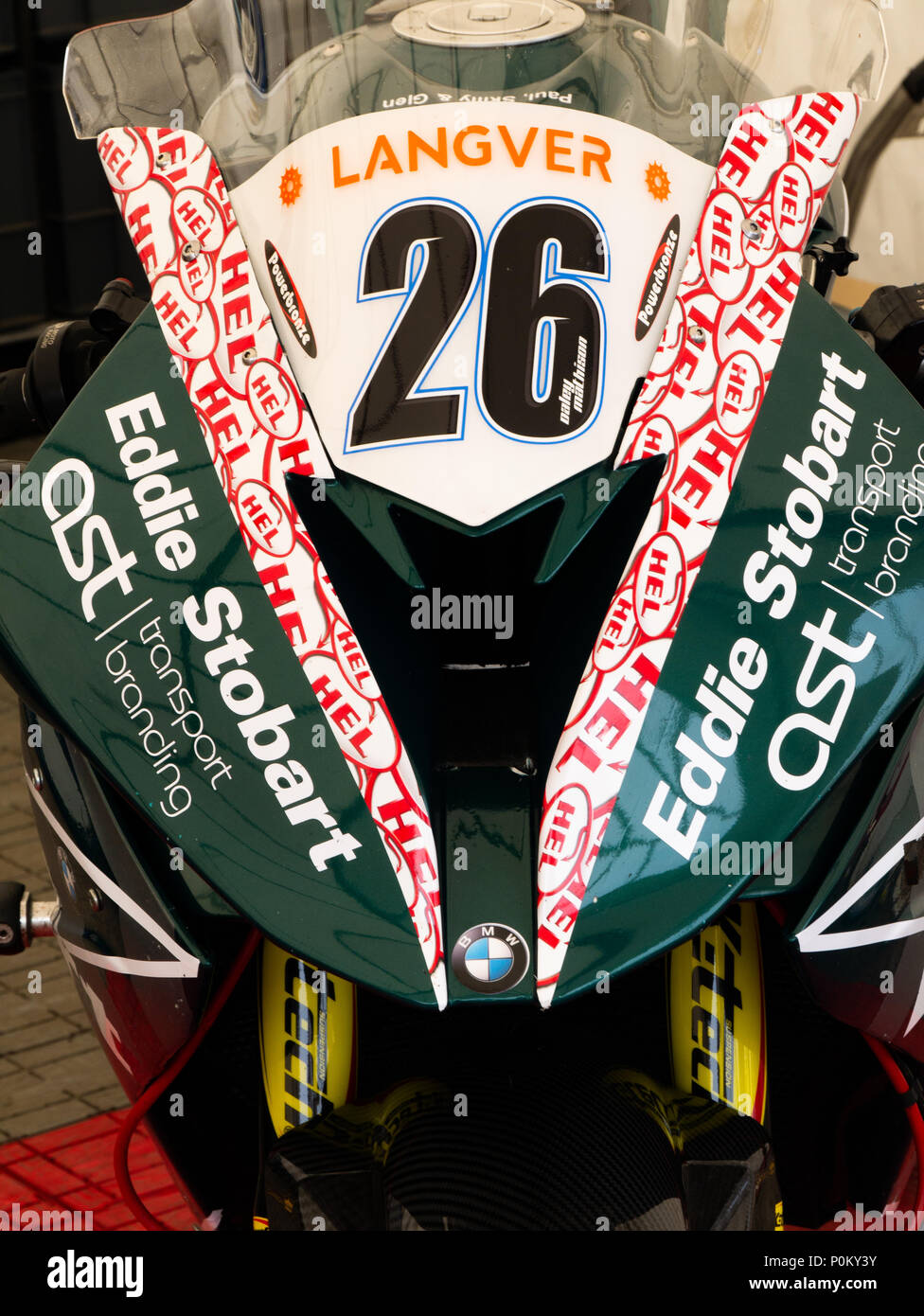 Isle of Man TT 2018. Tourist Trophy road race, pits / paddock Stock ...