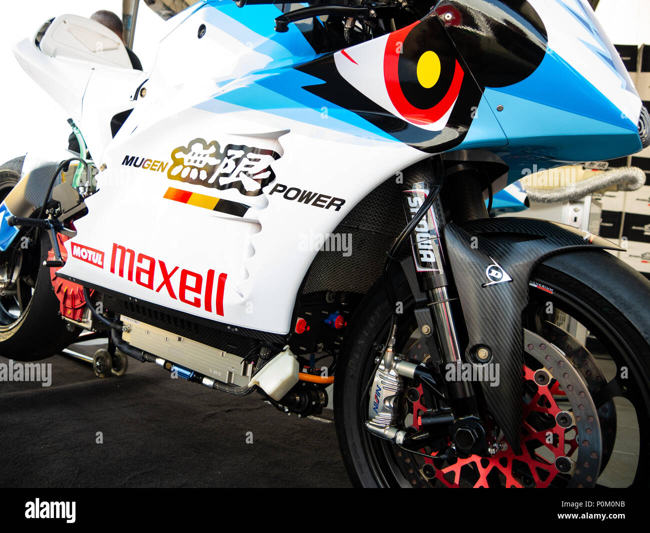 Mugen electric motorcycle, TT Zero, Isle of Man TT 2018. Tourist Trophy ...