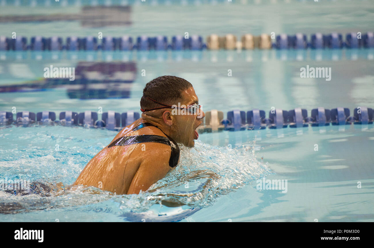 U.S. Marine Corps Gunnery Sgt. Alexis Padilla, a swimming athlete for ...