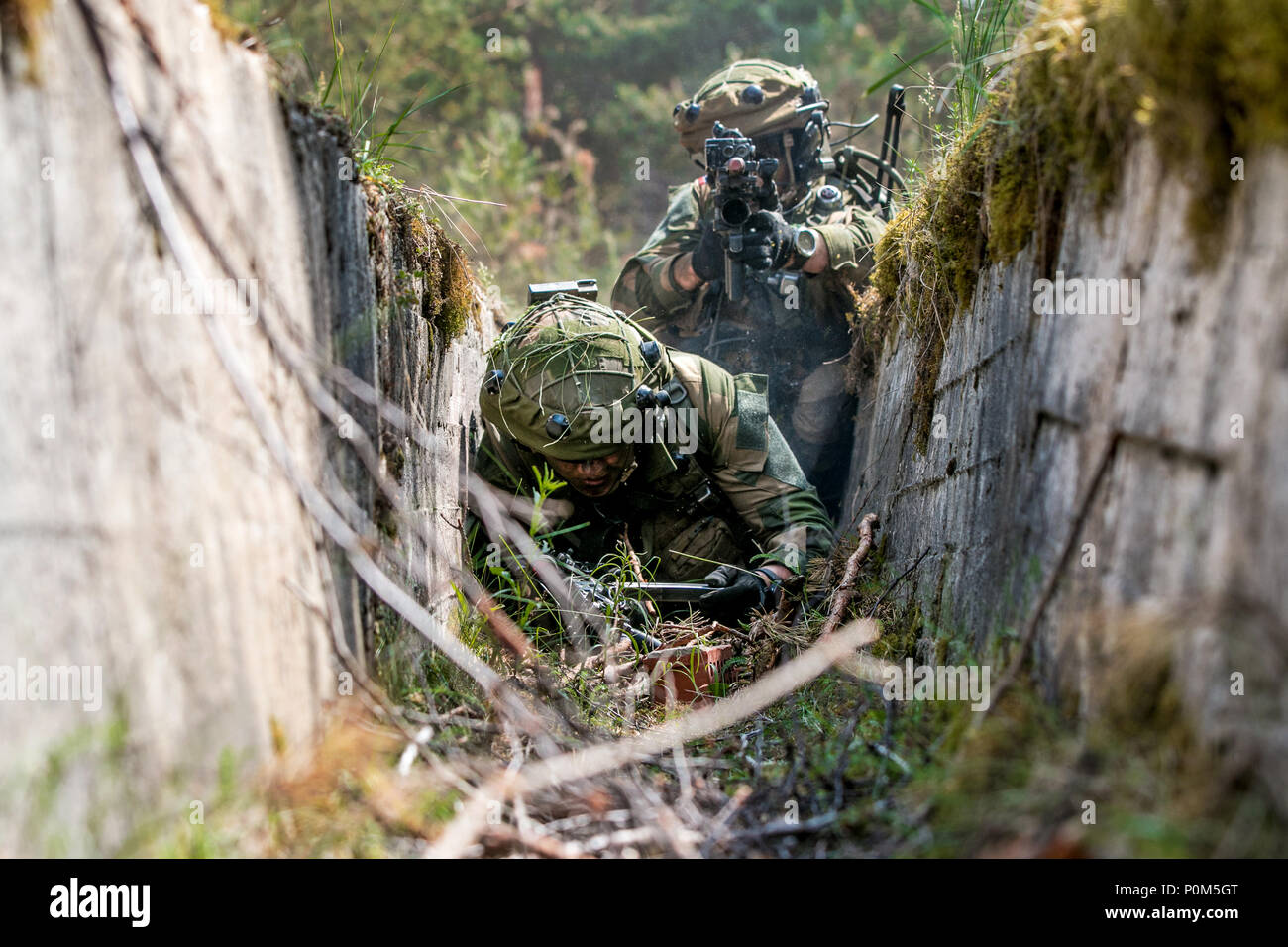 A Norwegian infantryman assigned to C Company, 2nd Battalion, Brigade ...