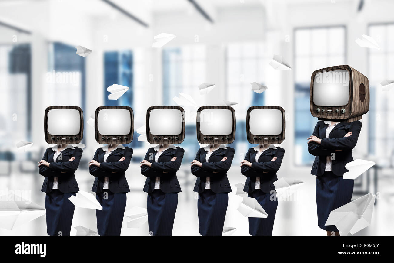 Television addiction of business people Stock Photo - Alamy