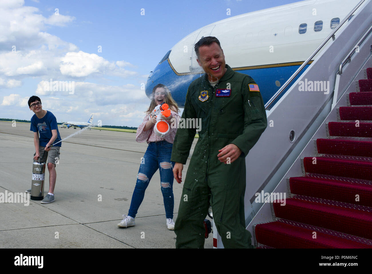 (From left) Seth and Hannah Eaton, son and daughter of Col. Casey D ...