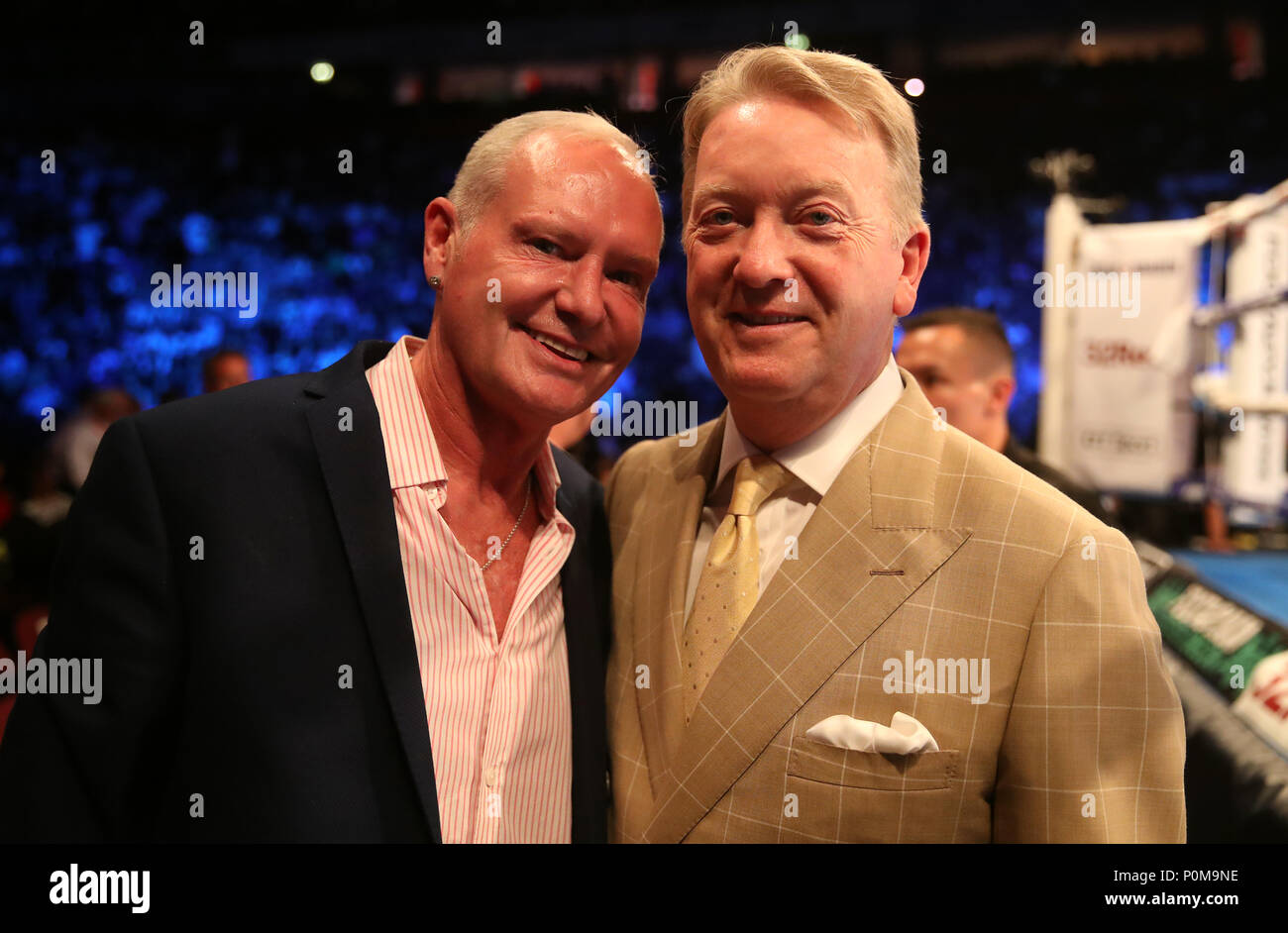 Paul Gascoigne (left) and Frank Warren at the Manchester Arena ...