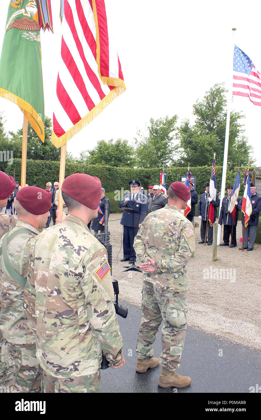 Brig. Gen. John D. Slocum addresses military personnel and civilians at ...