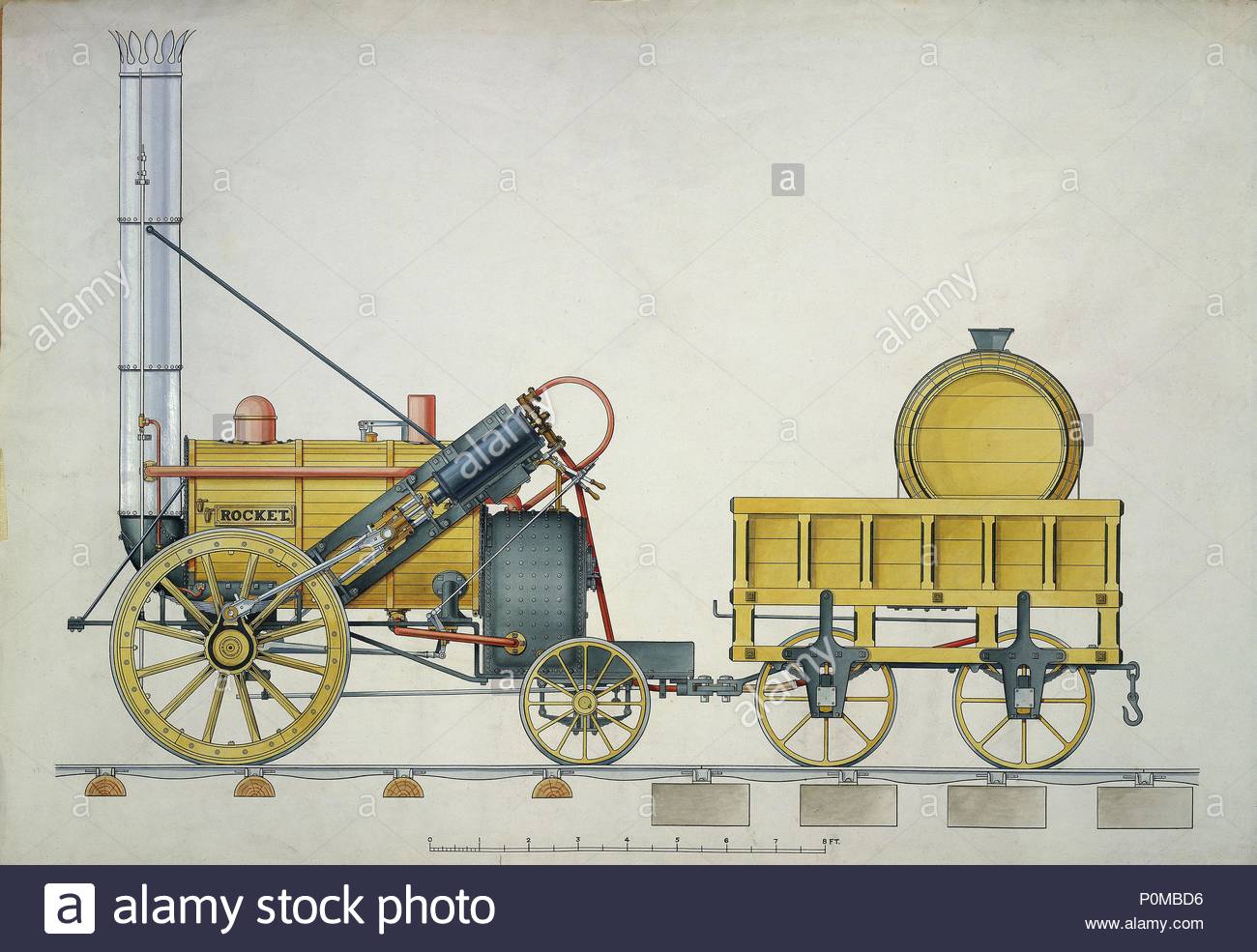 Drawing Stephenson Locomotive Stock Photos & Drawing Stephenson ...