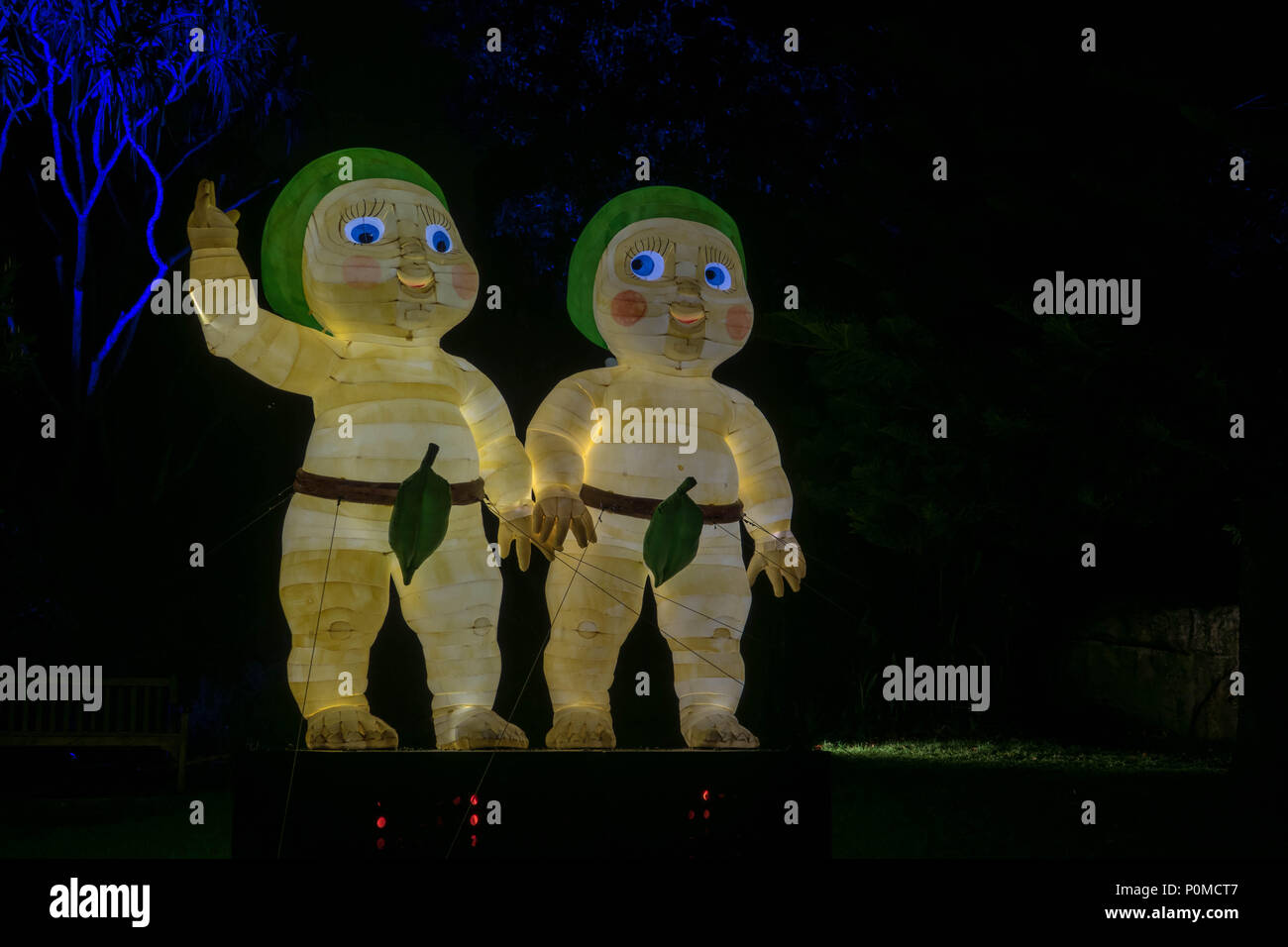 Snugglepot and Cuddlepie in the Botanic Gardens at Vivid Sydney 2018 ...