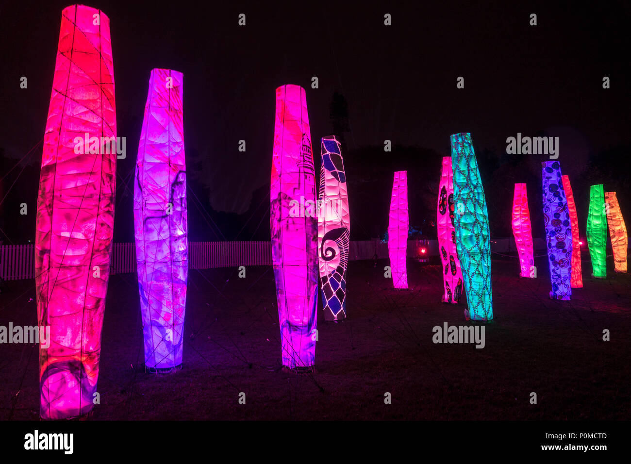 Talking trees in the Botanic Gardens at Vivid Sydney 2018 Stock Photo ...