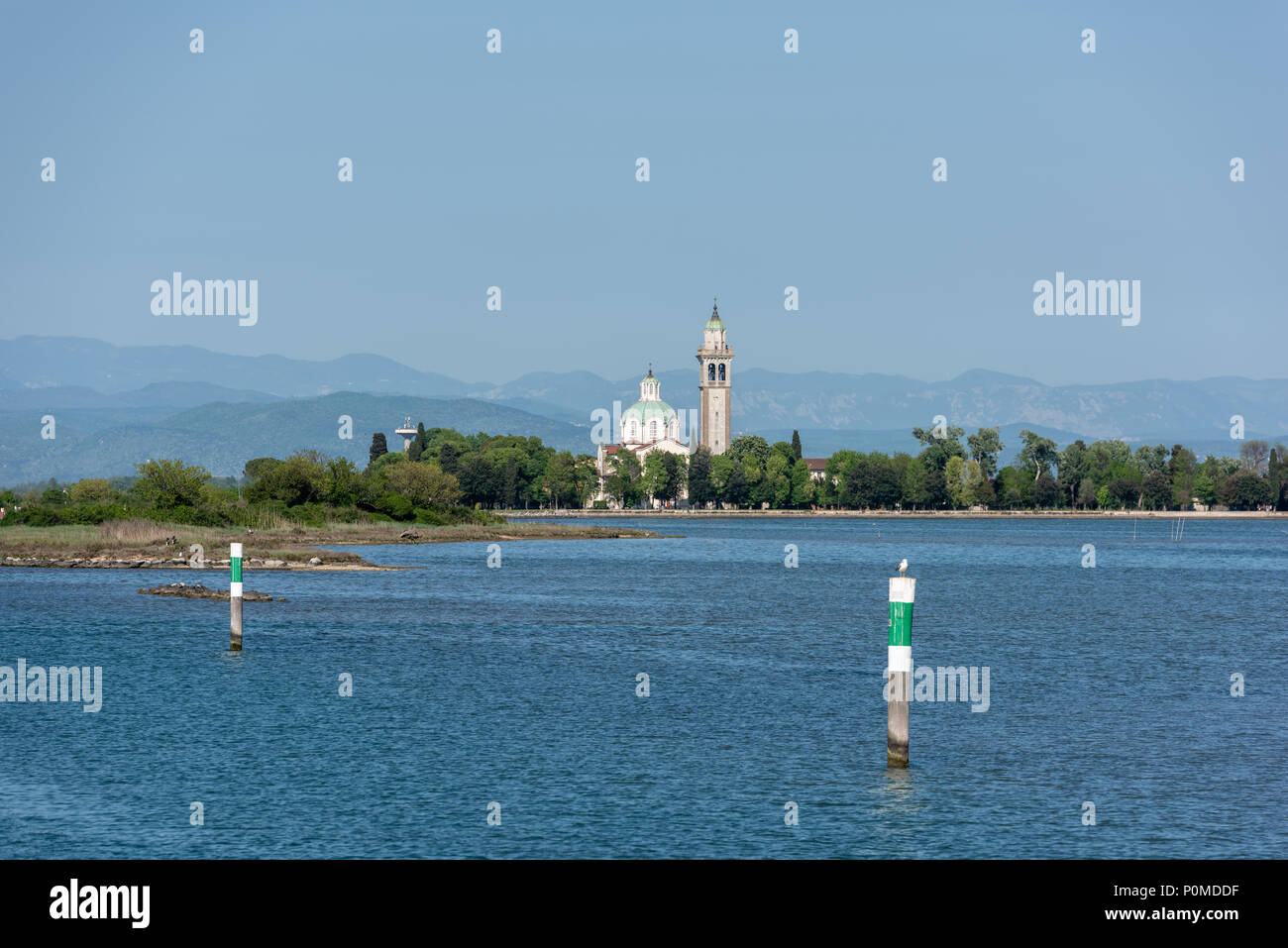 Wonders of the Grado lagoon. Island sanctuary of Barbana Stock Photo ...