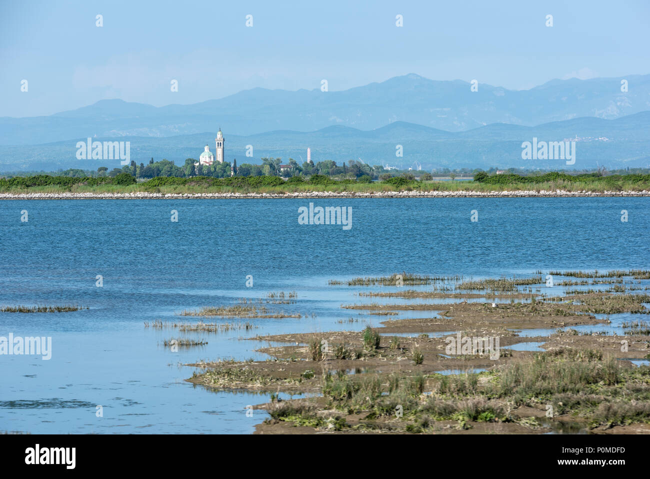 Wonders of the Grado lagoon. Island sanctuary of Barbana Stock Photo ...