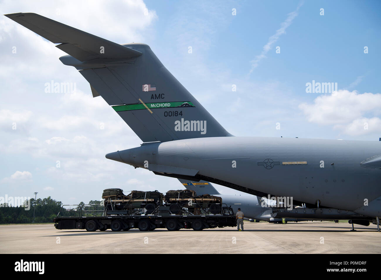 U.S. Air Force Airmen assigned to the 43rd Air Mobility Squadron, Pope ...