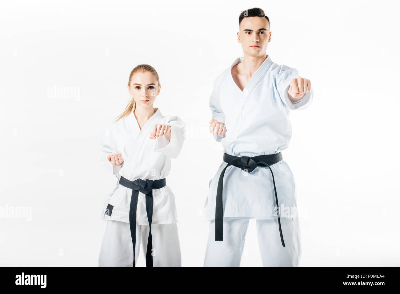 Woman in karate pose hi-res stock photography and images - Alamy