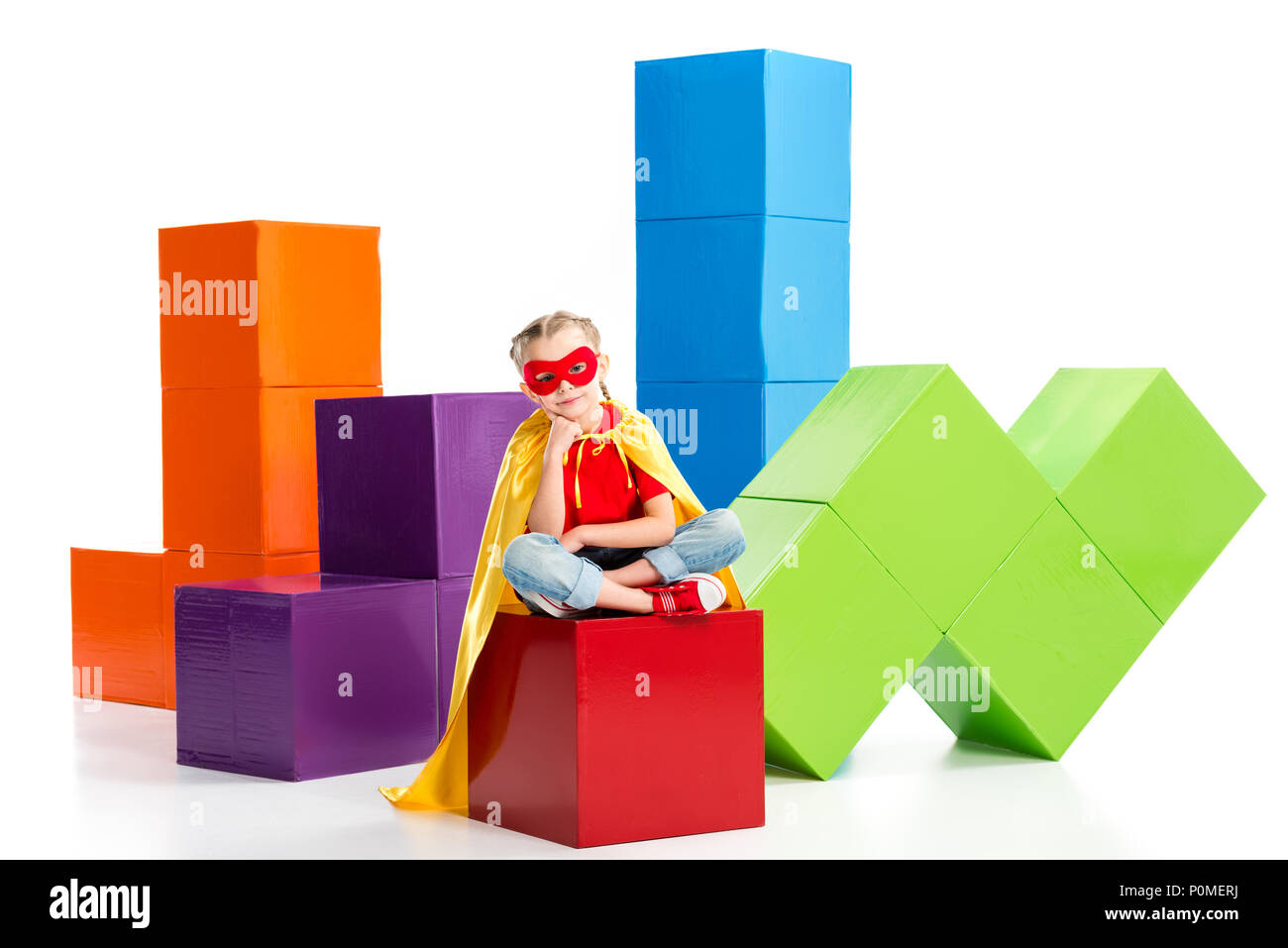 Child wearing red cape hi-res stock photography and images - Alamy