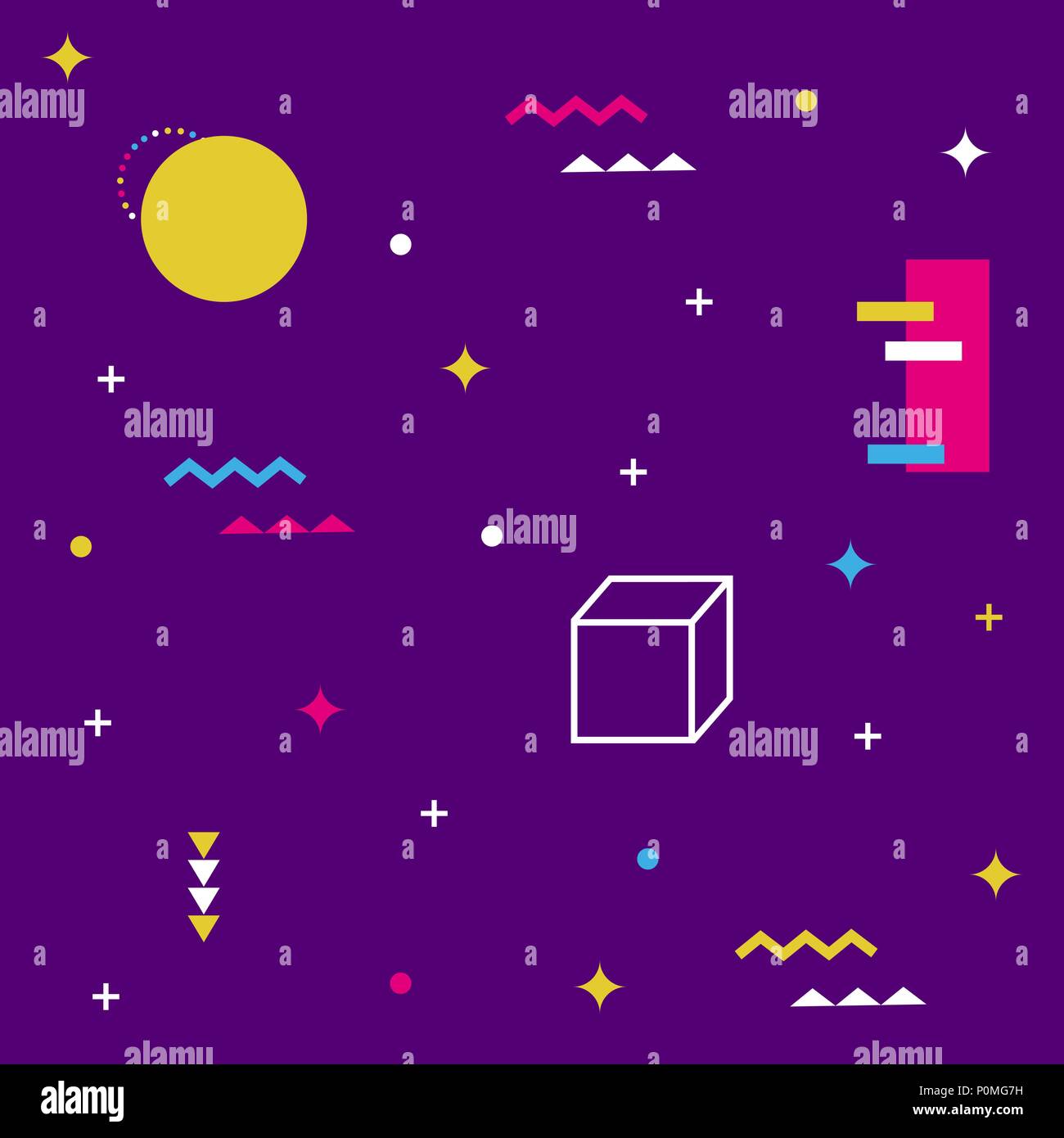 1980s vector geometric shapes hi-res stock photography and images - Alamy