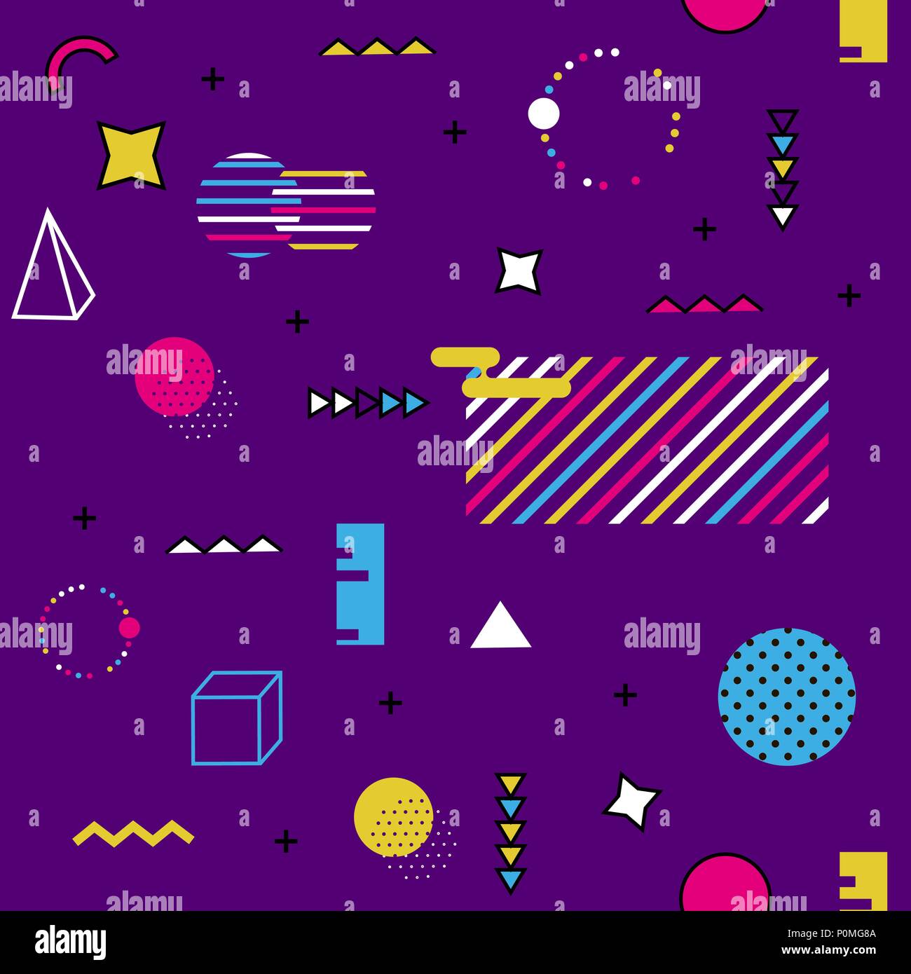 1980s vector geometric shapes hi-res stock photography and images - Alamy