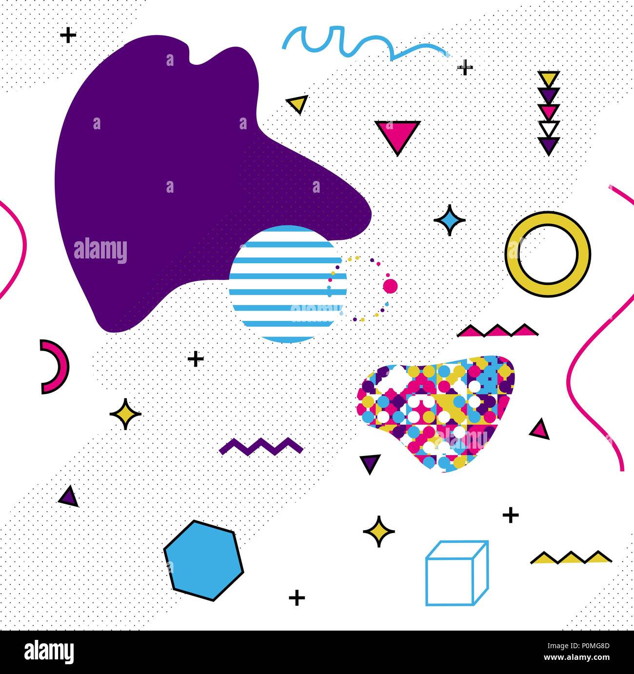 1980s vector geometric shapes hi-res stock photography and images - Alamy