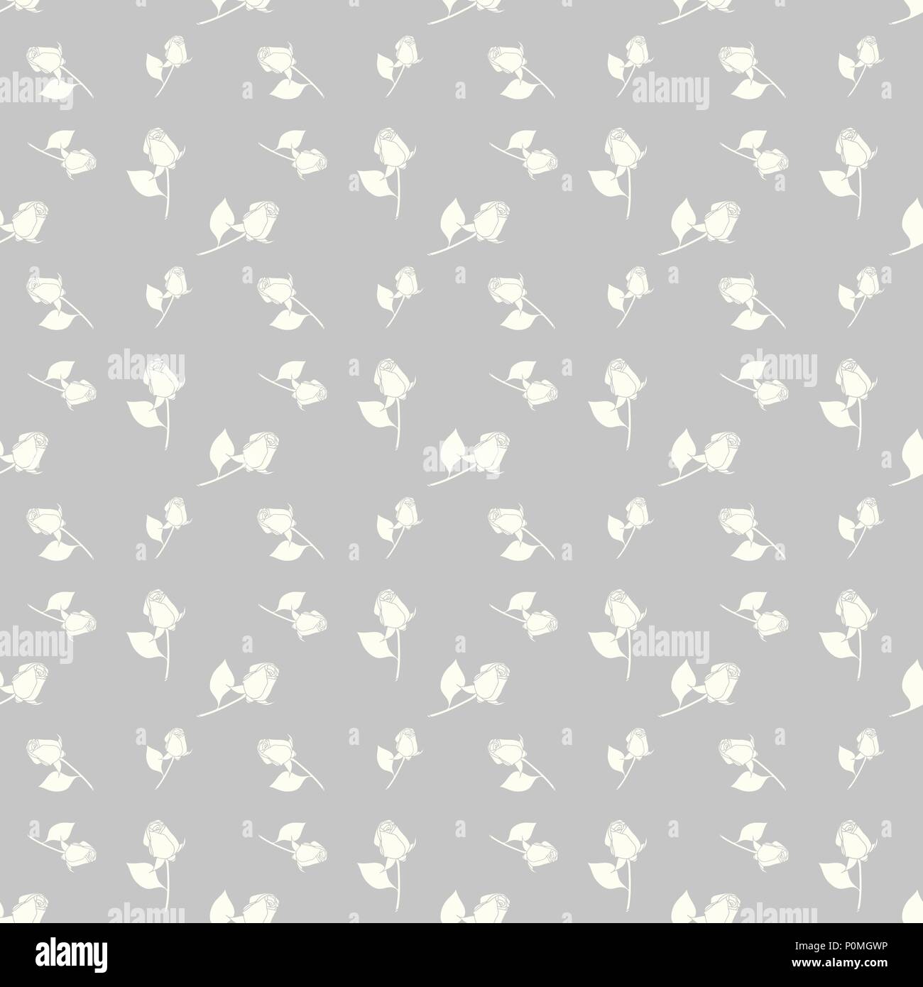 Roses seamless vector geometric monochromatic background - pattern for ...