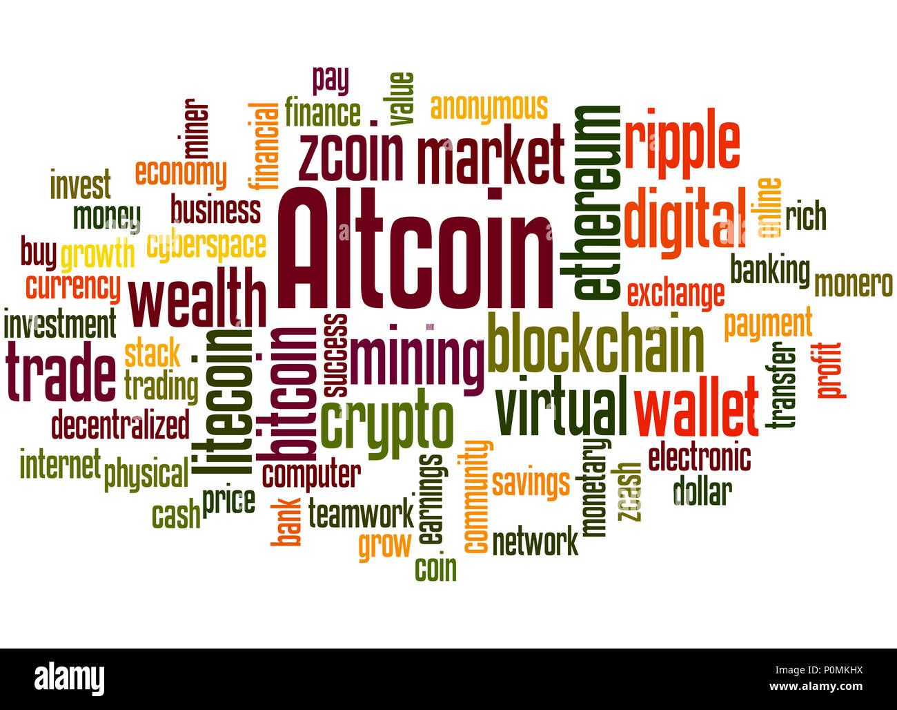 Altcoin word cloud concept on white background Stock Photo - Alamy