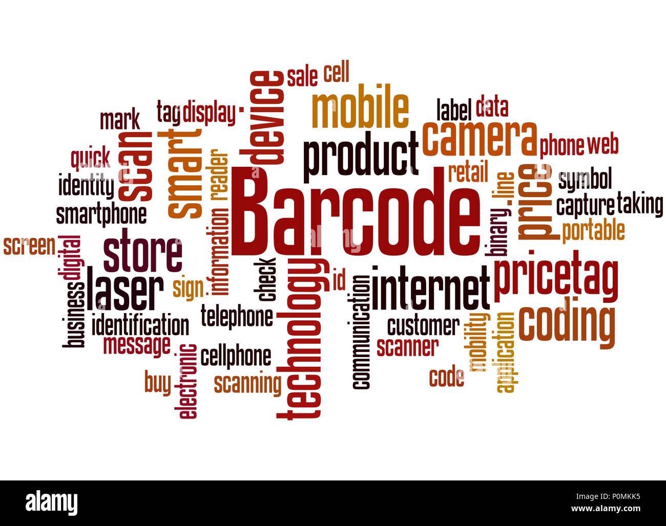 Barcode word cloud concept on white background Stock Photo - Alamy