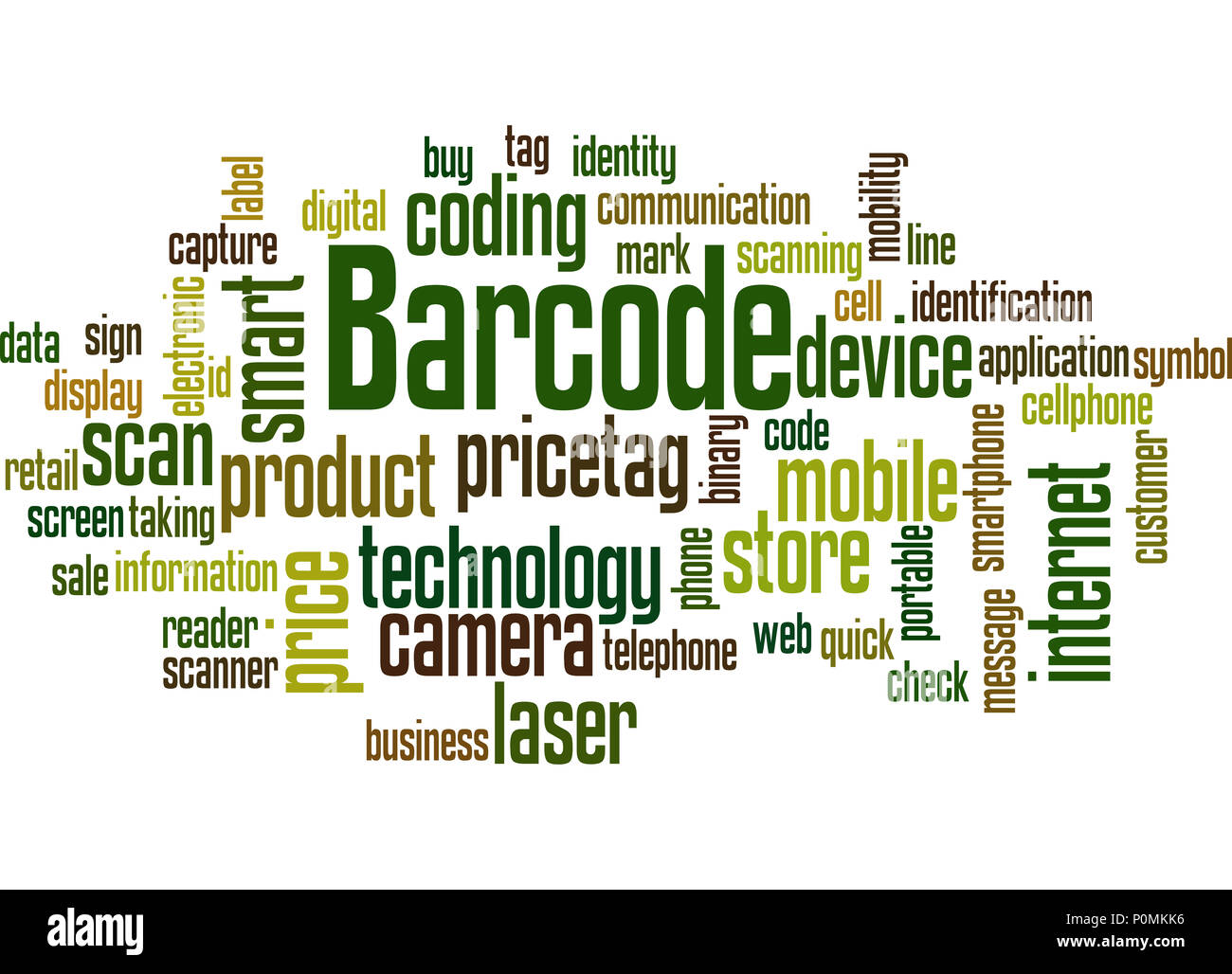 Barcode word cloud concept on white background Stock Photo - Alamy