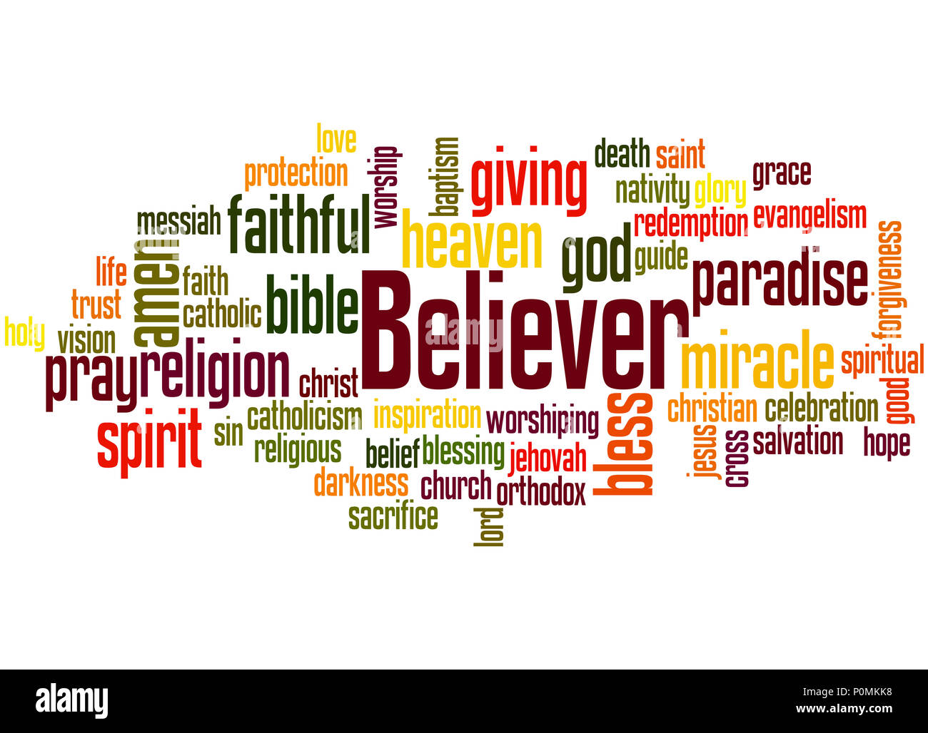 Believer word cloud concept on white background Stock Photo - Alamy