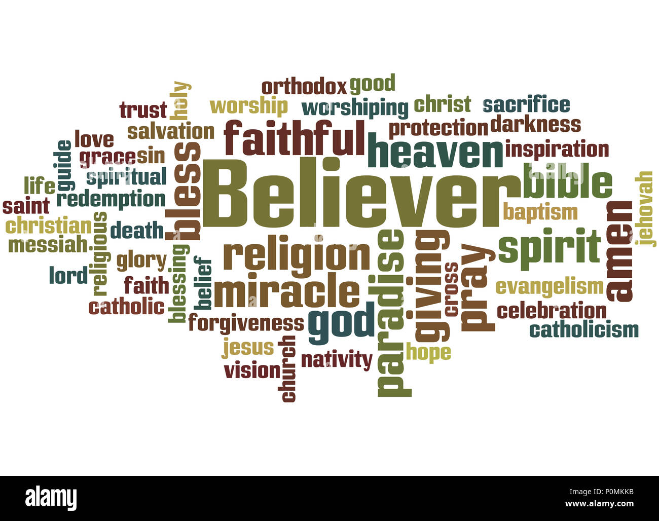 Believer word cloud concept on white background Stock Photo - Alamy