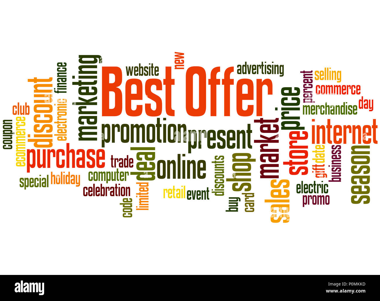 Best offer word cloud concept on white background Stock Photo - Alamy