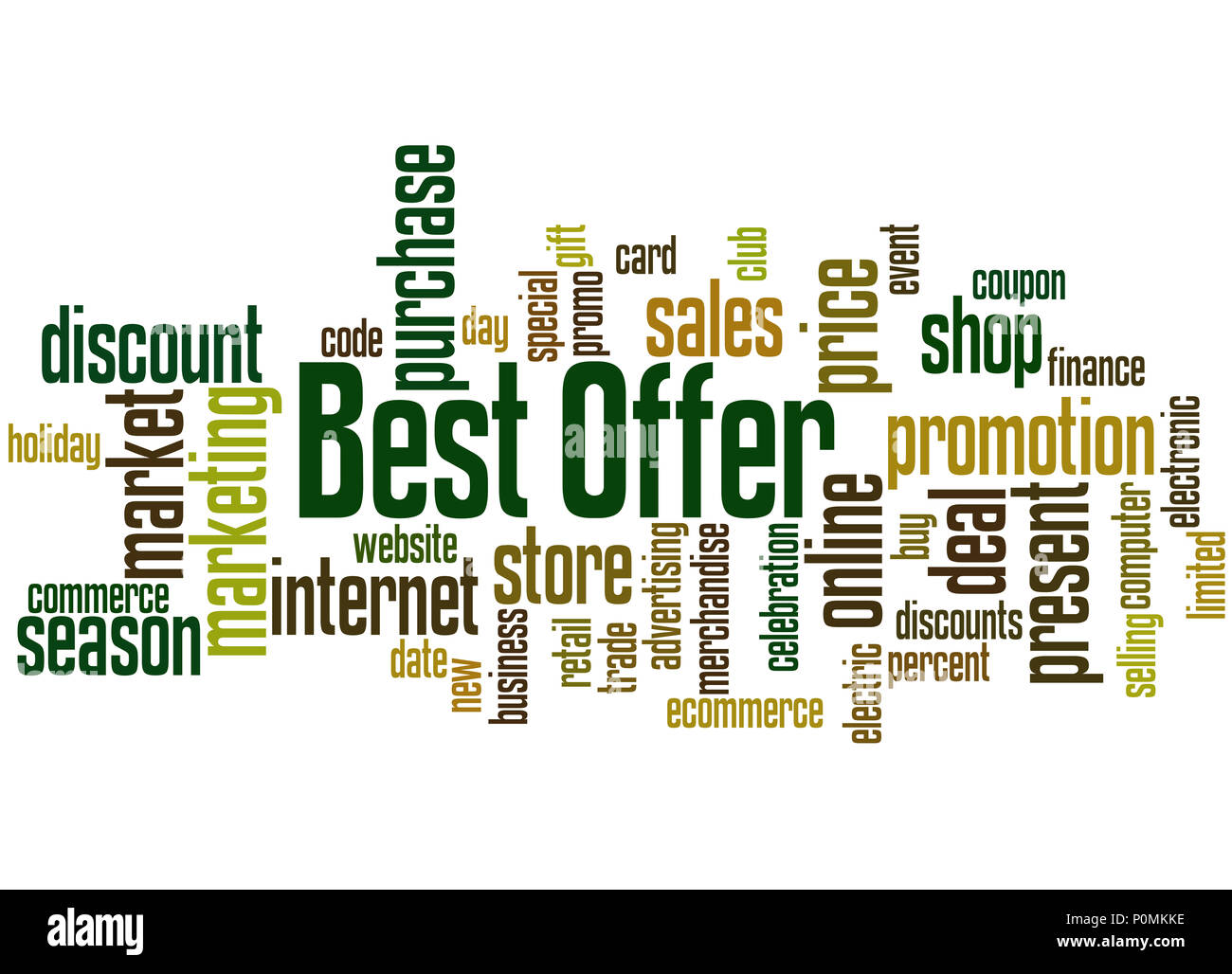 Best offer word cloud concept on white background Stock Photo - Alamy