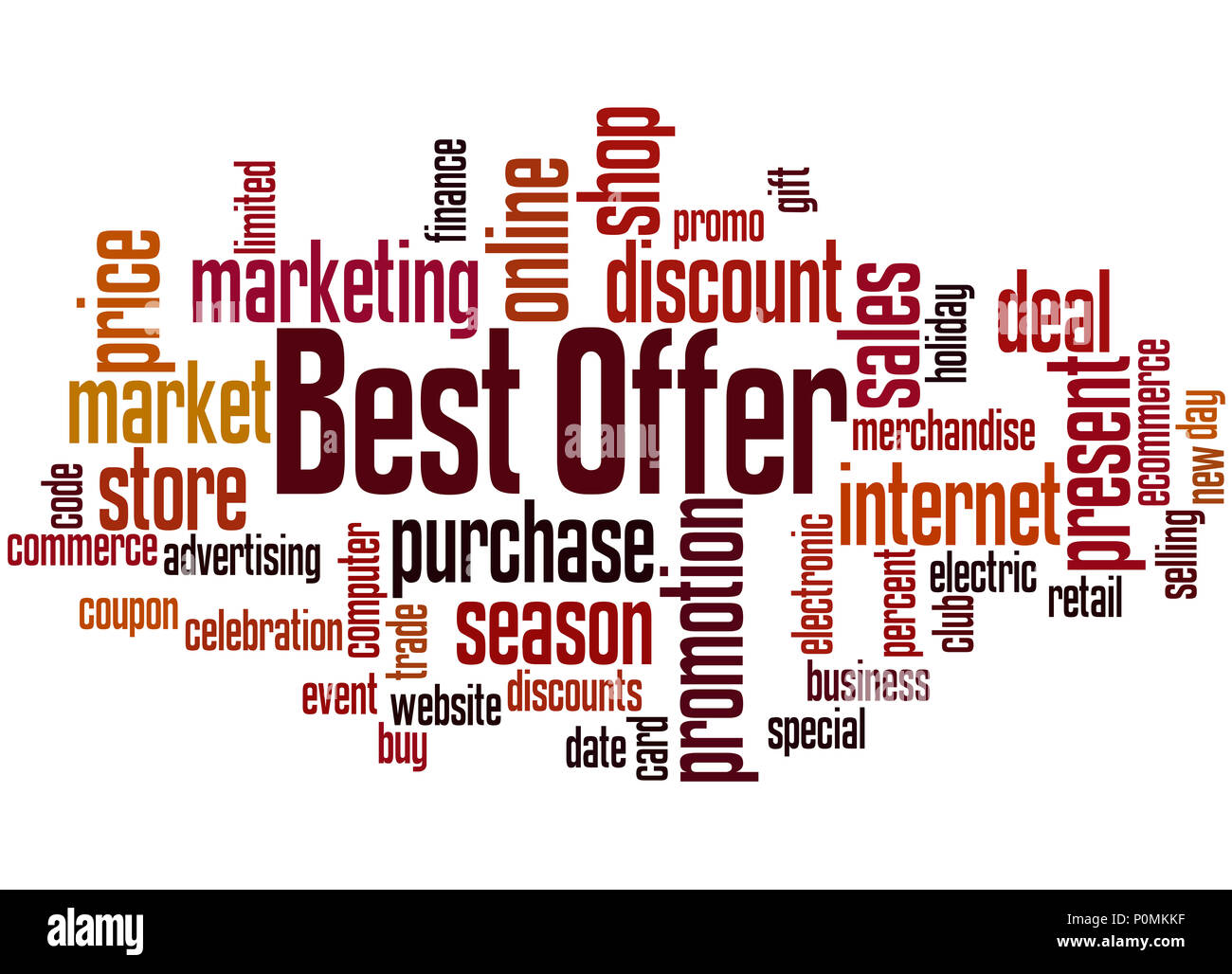 Best offer word cloud concept on white background Stock Photo - Alamy