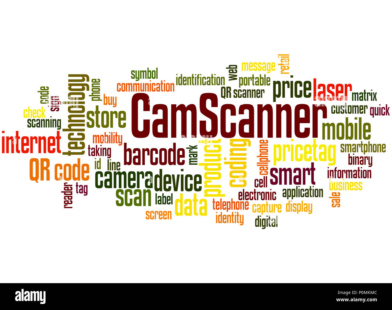 CamScanner word cloud concept on white background Stock Photo - Alamy