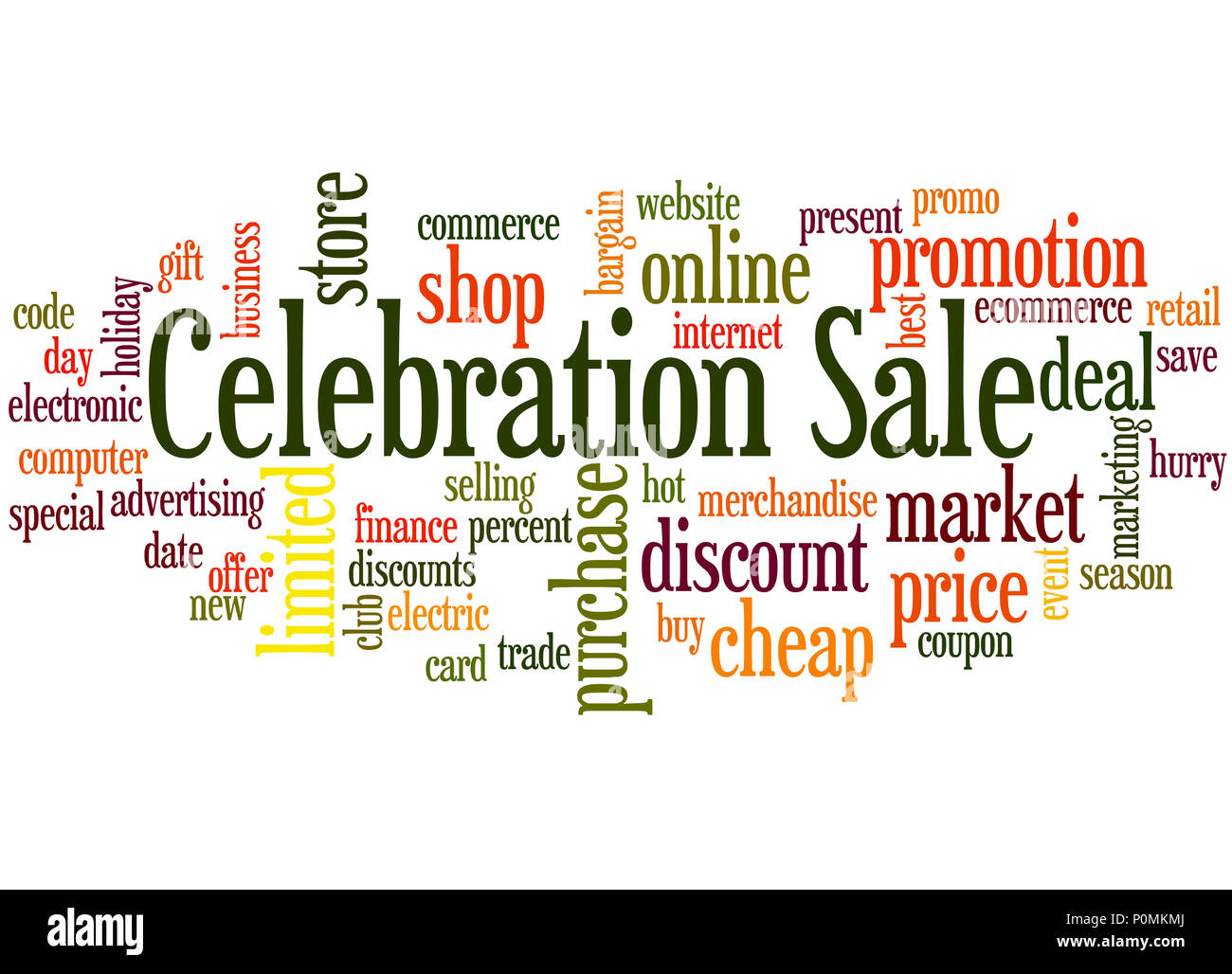 Celebration sale word cloud concept on white background Stock Photo - Alamy