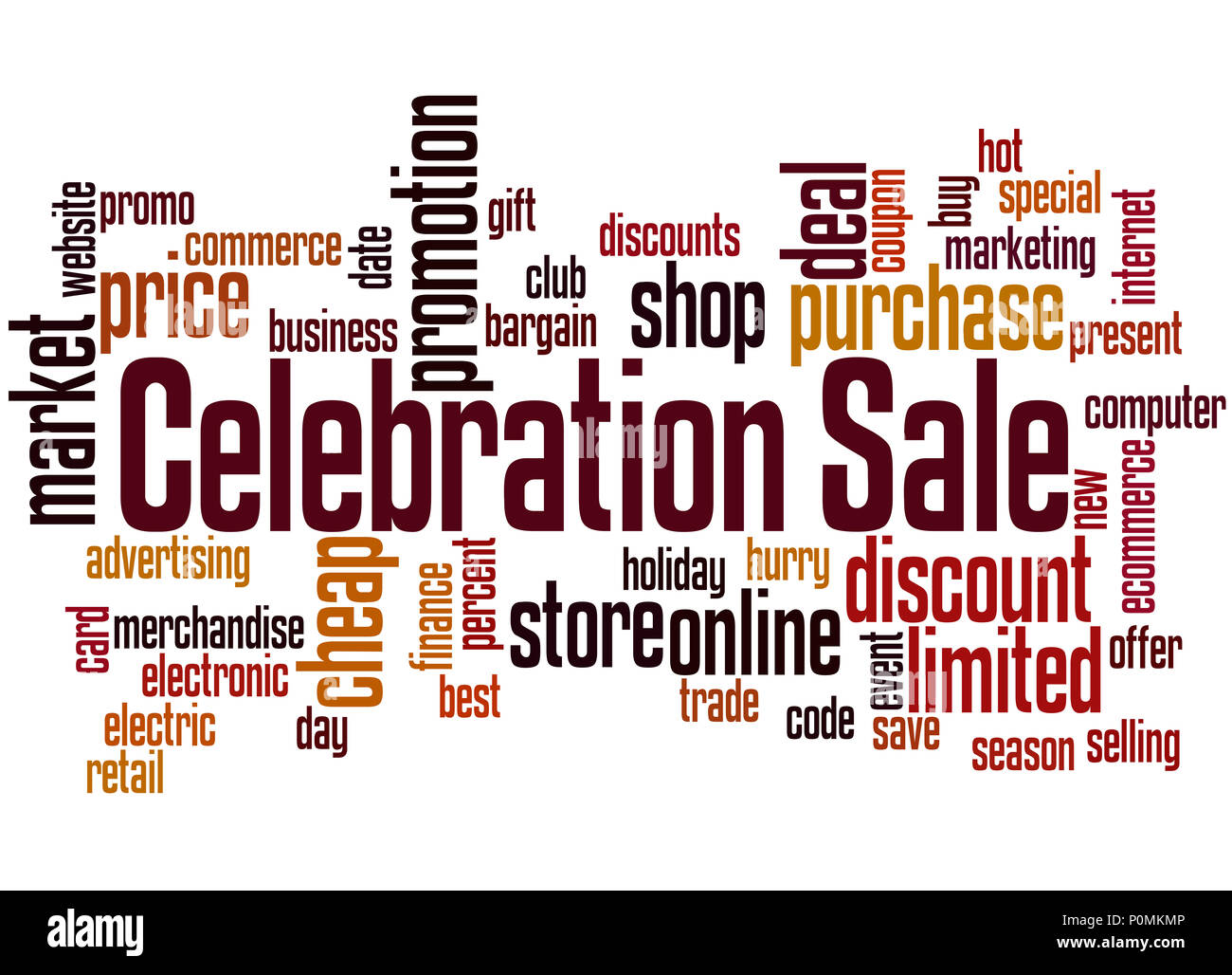 Celebration sale word cloud concept on white background Stock Photo - Alamy