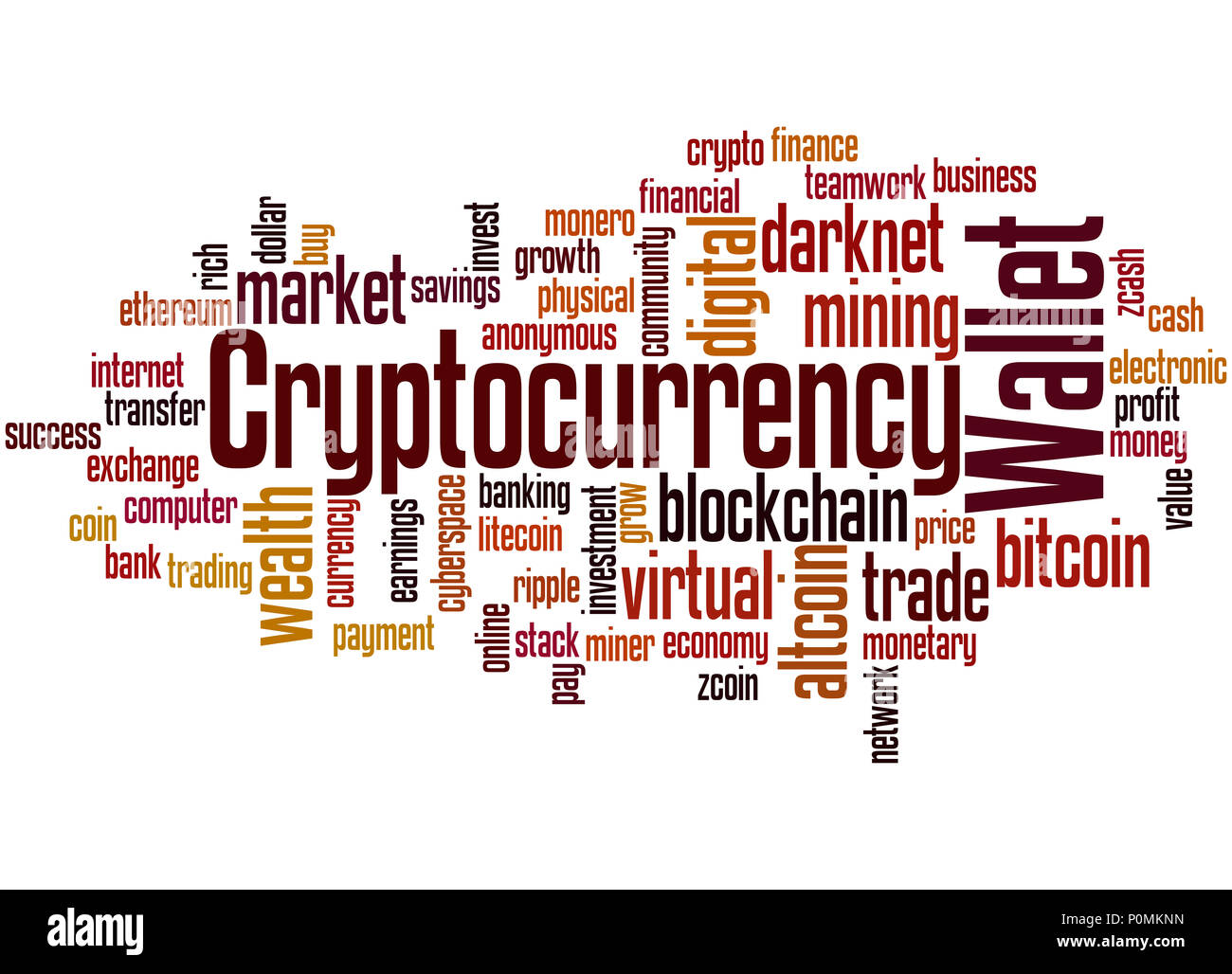 Cryptocurrency Wallet word cloud concept on white background Stock ...