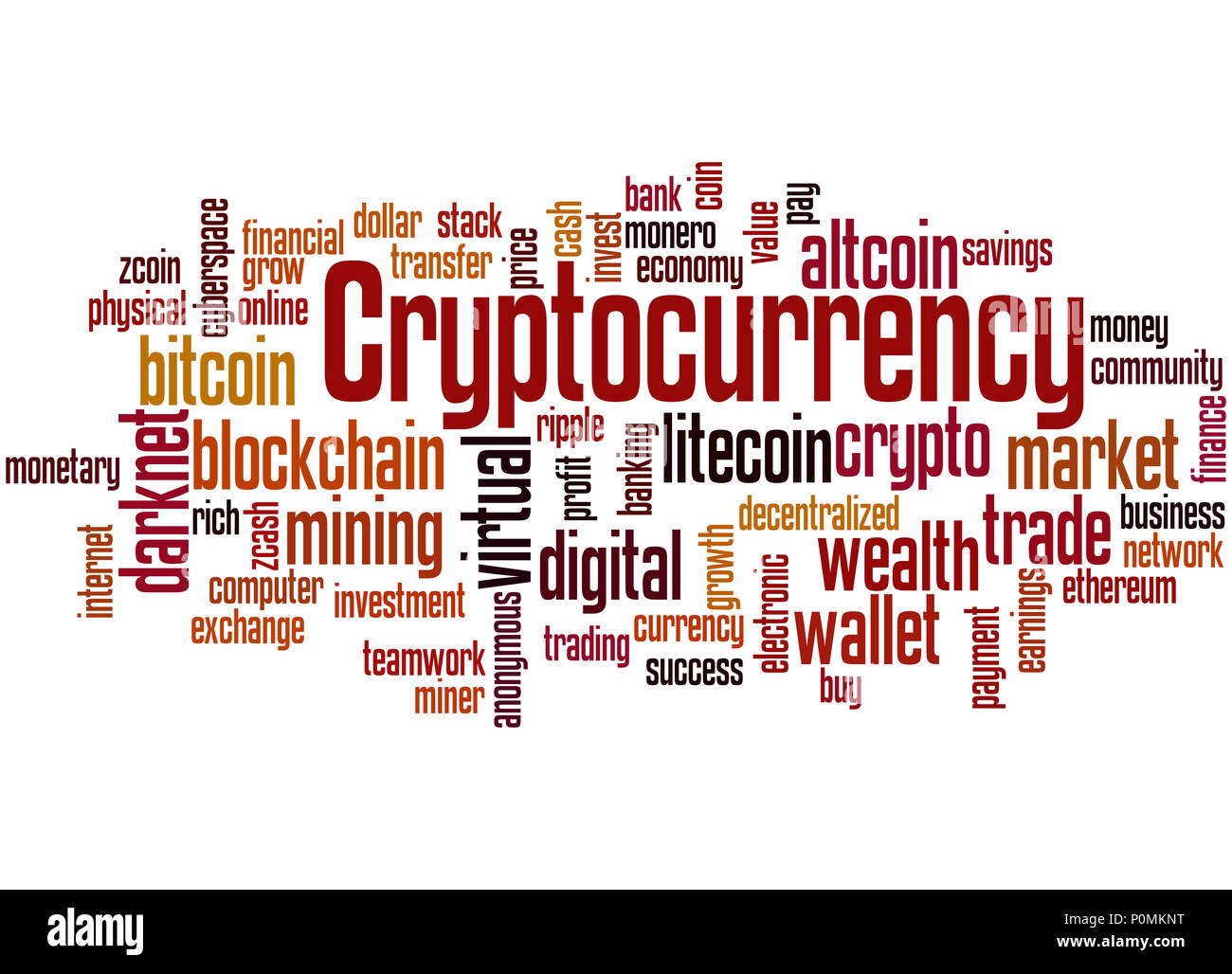 Cryptocurrency word cloud concept on white background Stock Photo - Alamy