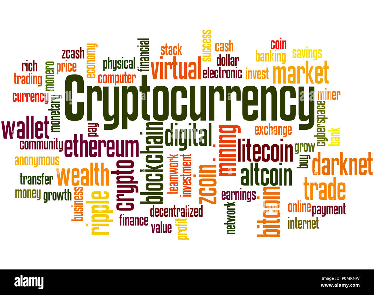 Cryptocurrency word cloud concept on white background Stock Photo - Alamy