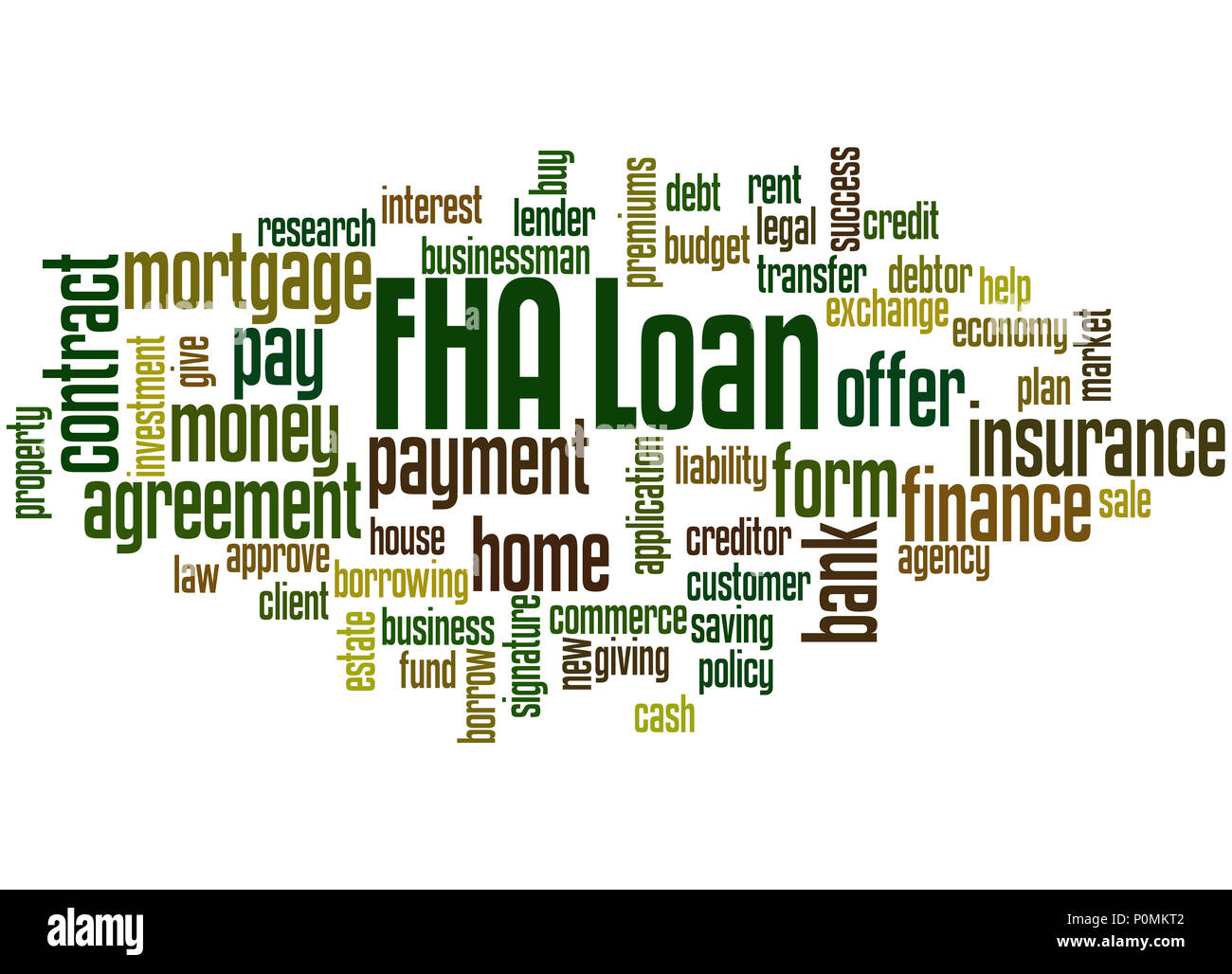 FHA loan word cloud concept on white background Stock Photo - Alamy