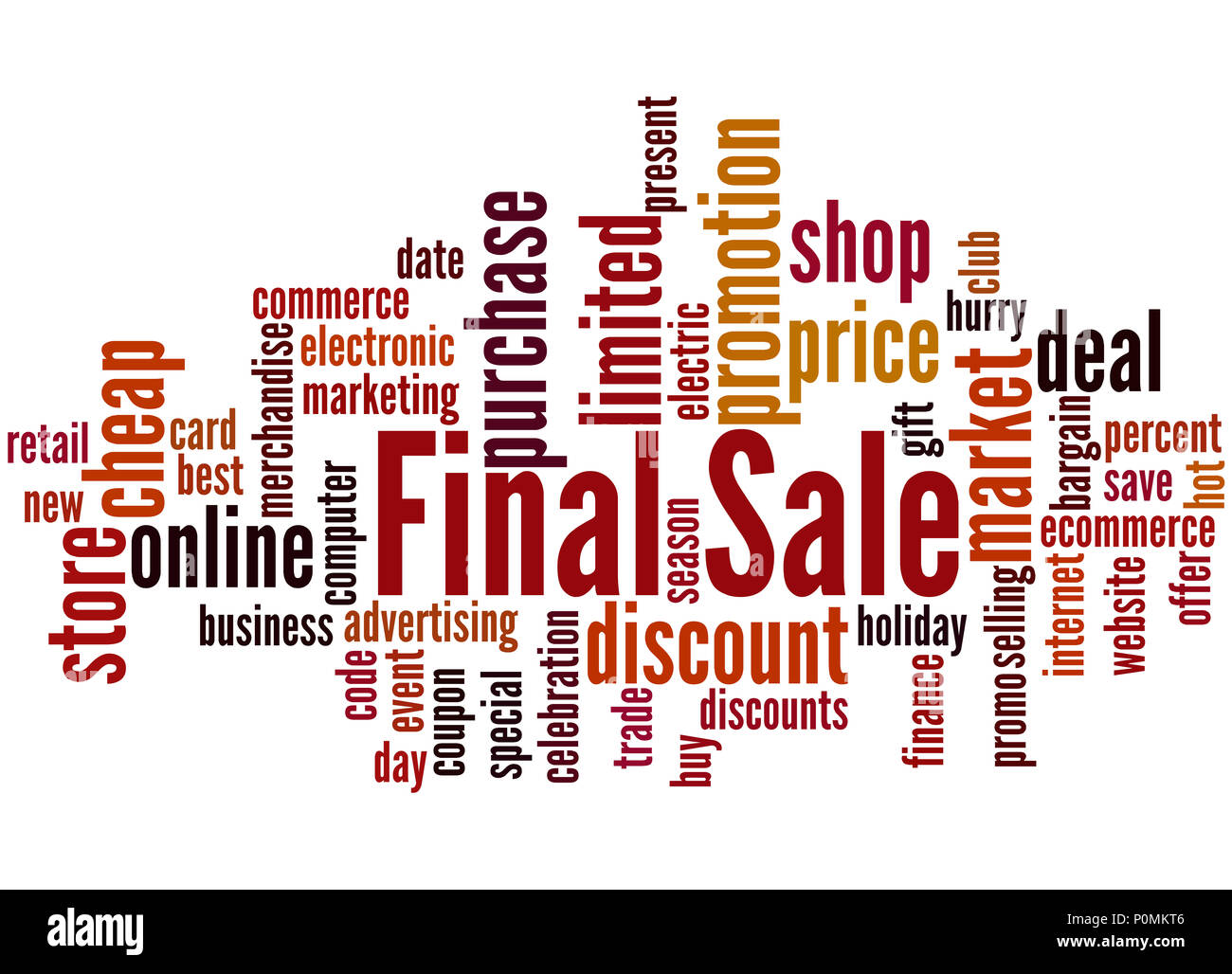 Final sale word cloud concept on white background Stock Photo - Alamy